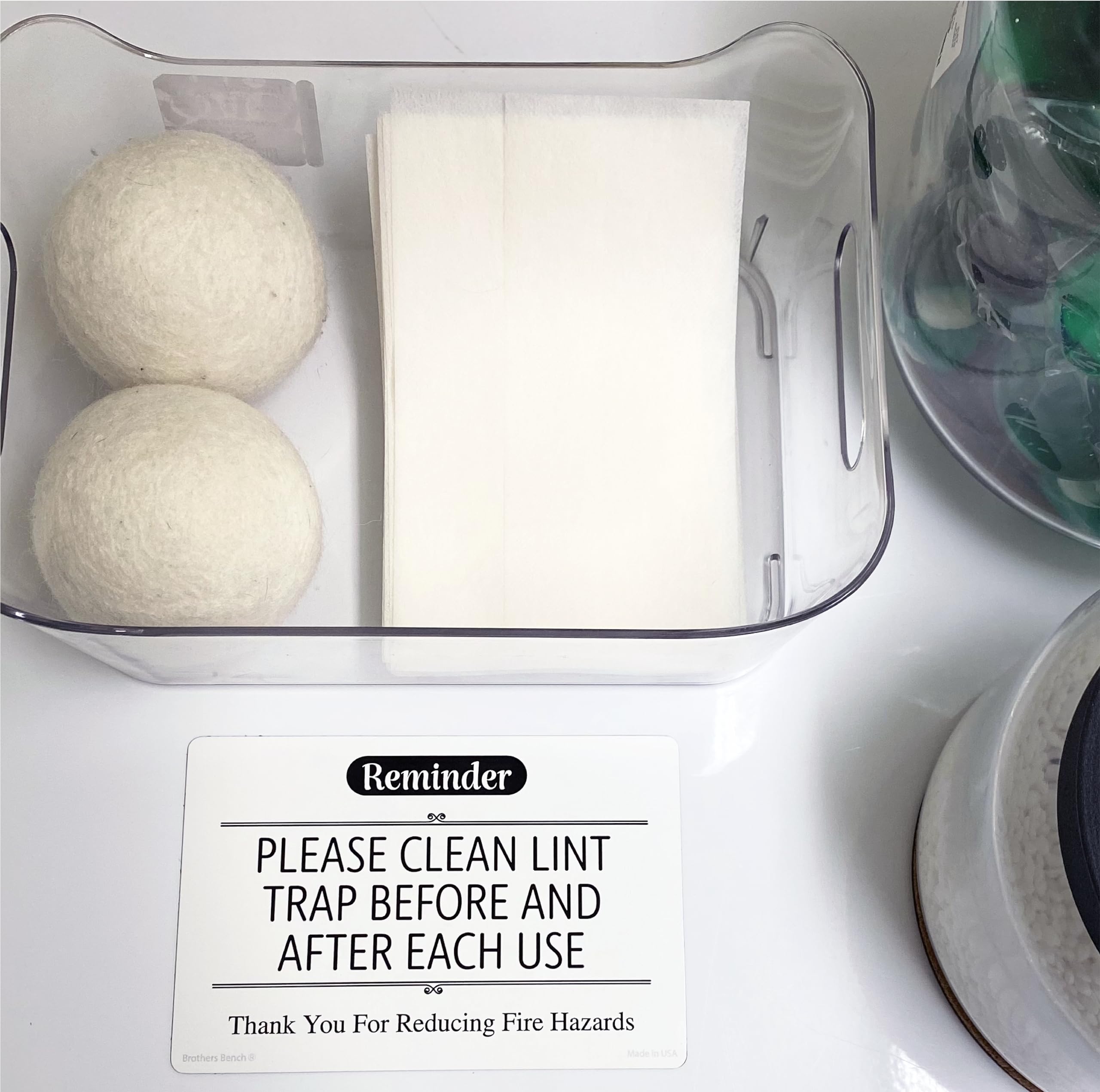 Laundry Sign Decor Clean Lint Trap Sign - Magnetic Laundry Room Sign ...
