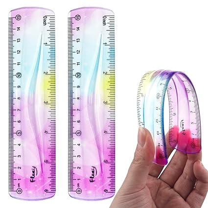 Amazon.com : 2 PCS Flexible Rulers, 6 Inch Bendable Plastic Ruler, Soft ...