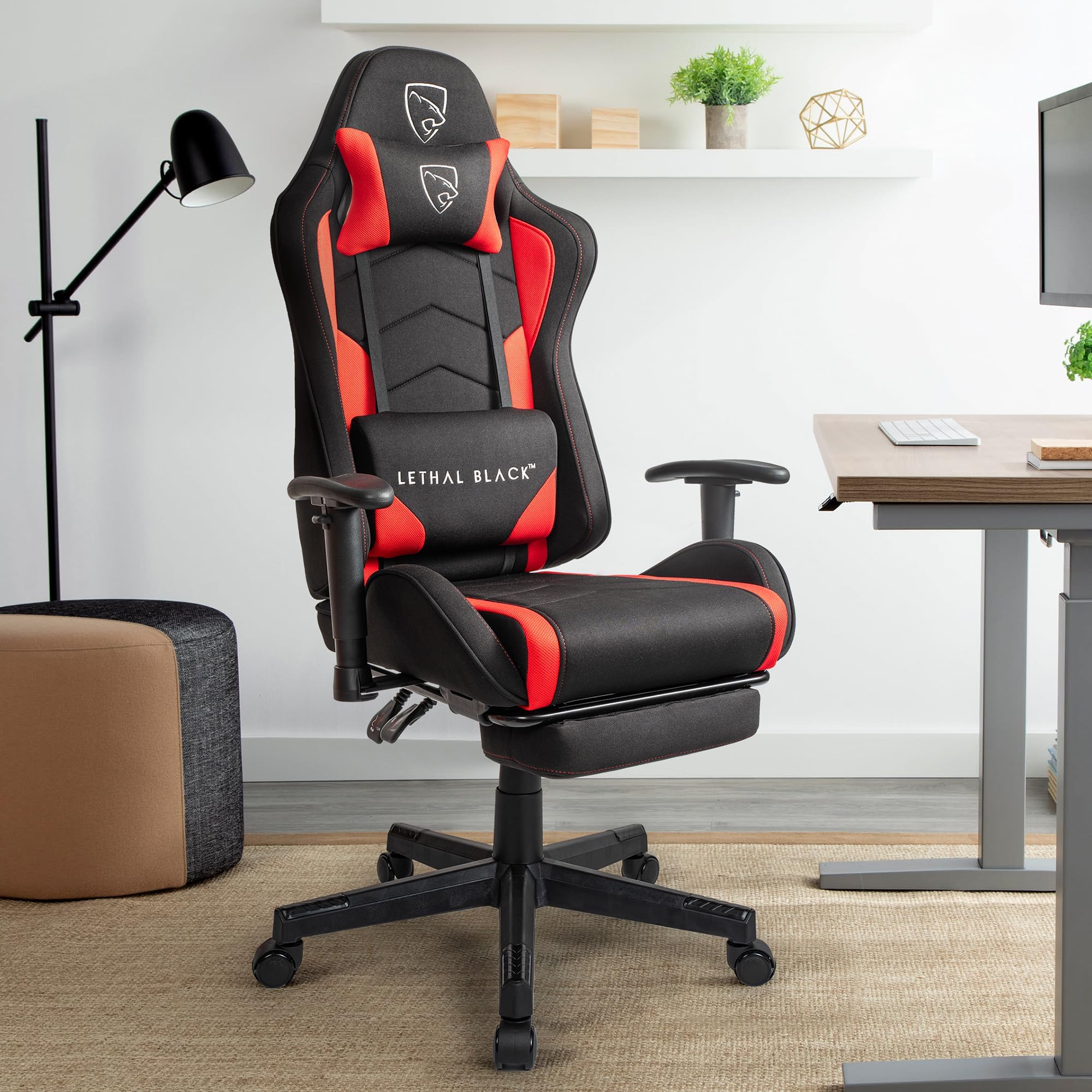 Kreo Cirrus Gaming Chair Ergonomic Design Premium Fabric & PU Leather ...
