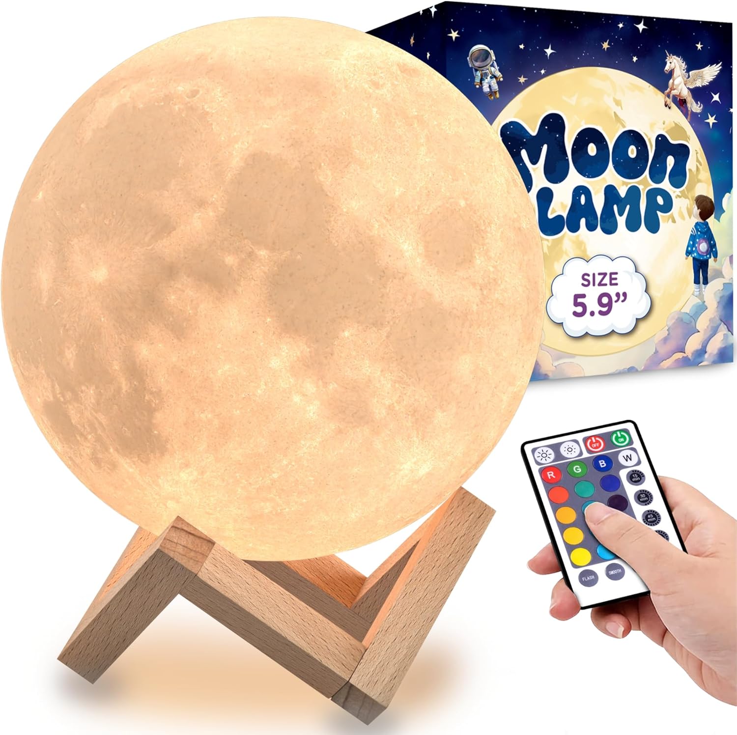 Mind-Glowing Moon Lamp - 3D Moon Night Light for Kids Bedroom - Globe ...