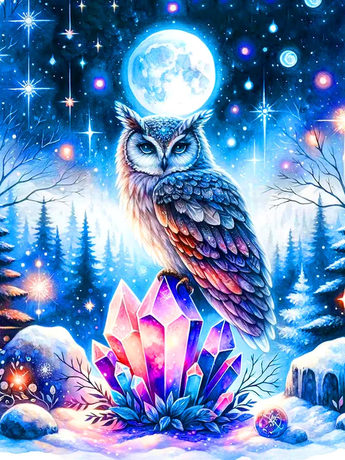 Amazon.com: igoodom Owl Diamond Painting Kits for Adults, DIY Owl Moon ...