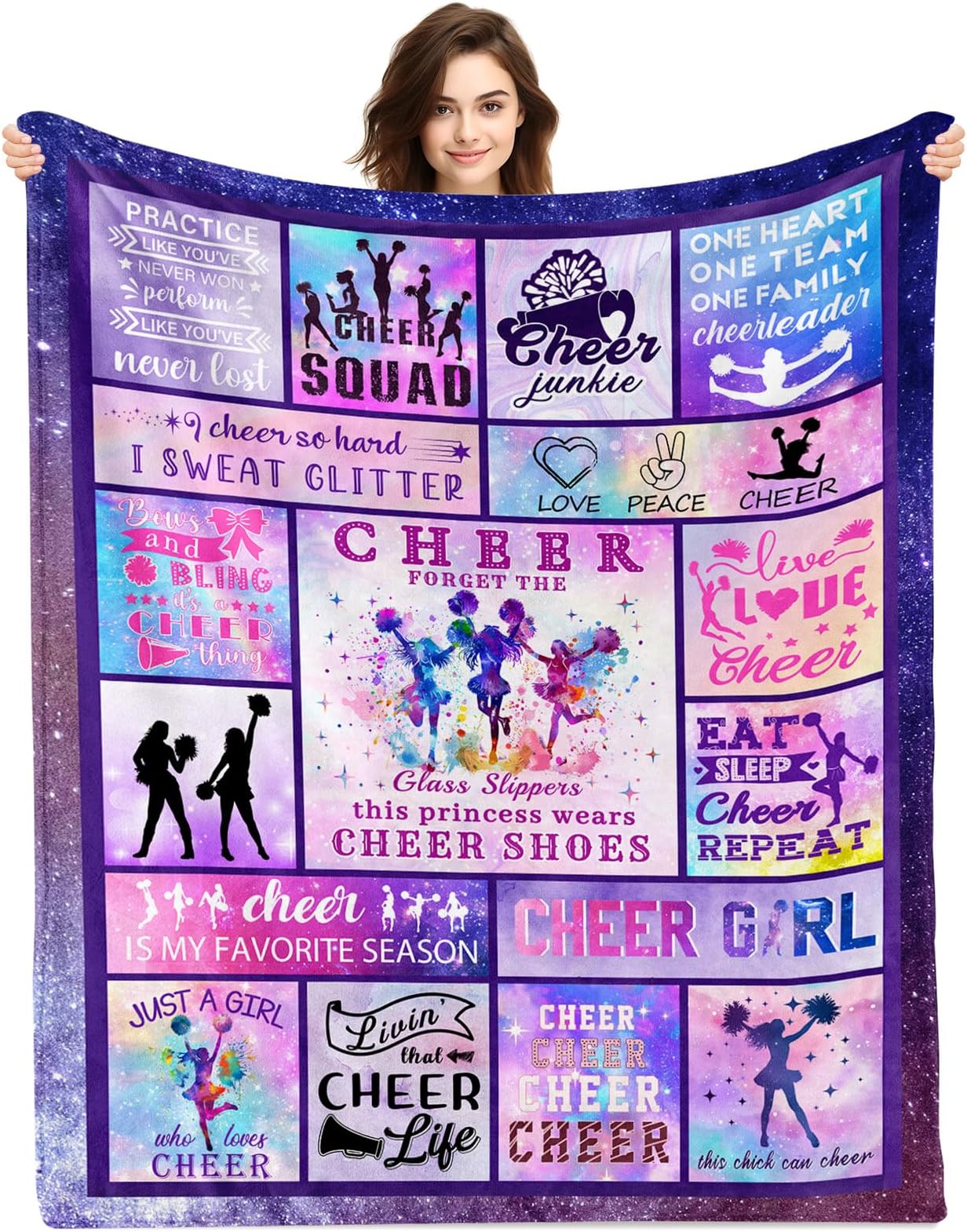 Amazon.com: Batorkpl Personalized Cheerleader Gifts Blanket for Girls ...