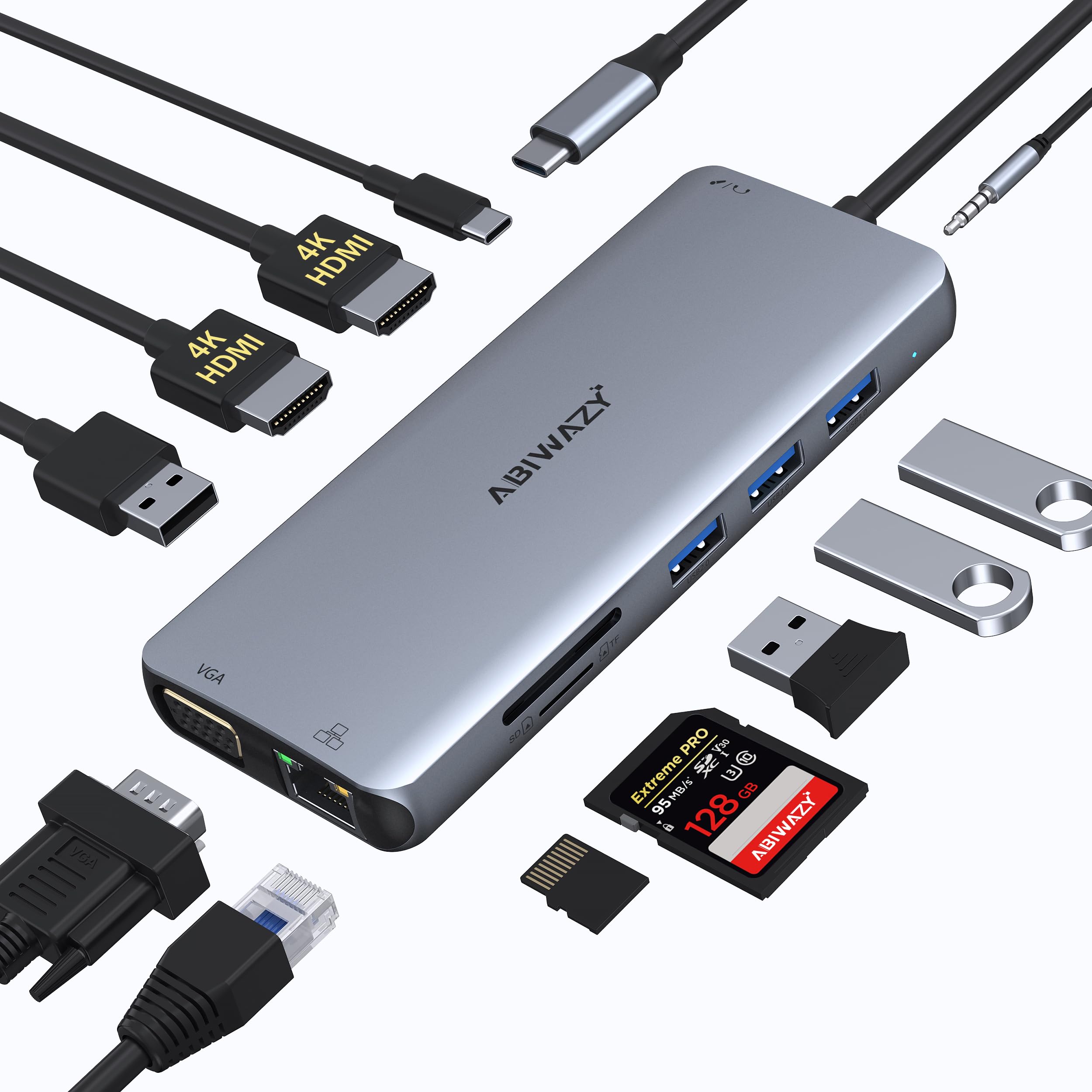 Snapklik.com : USB C Docking Station Dual Monitor, 12 In 1 Triple ...