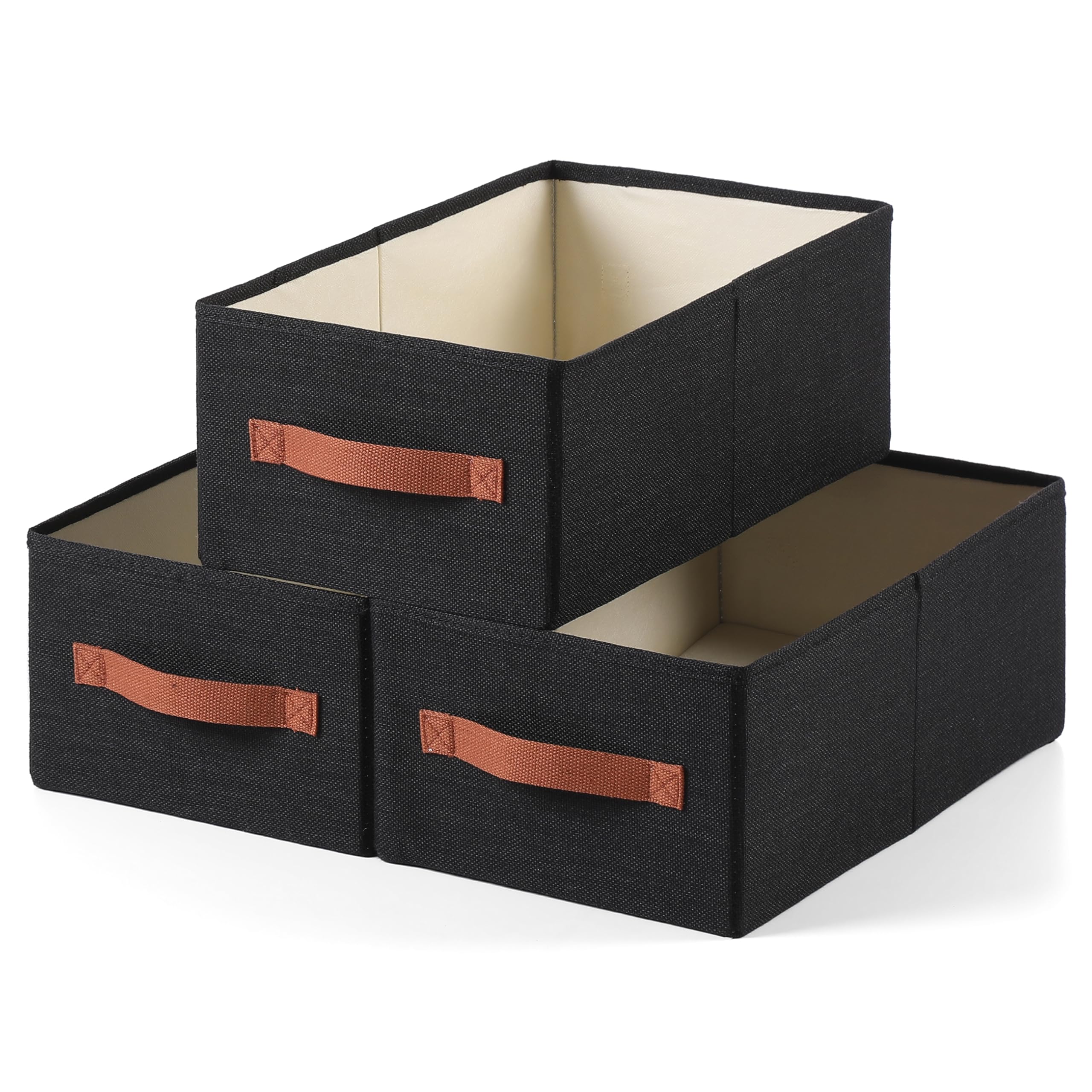 Amazon.com: Linen Folding Storage Bins, 3 Pack Large Storage Baskets ...
