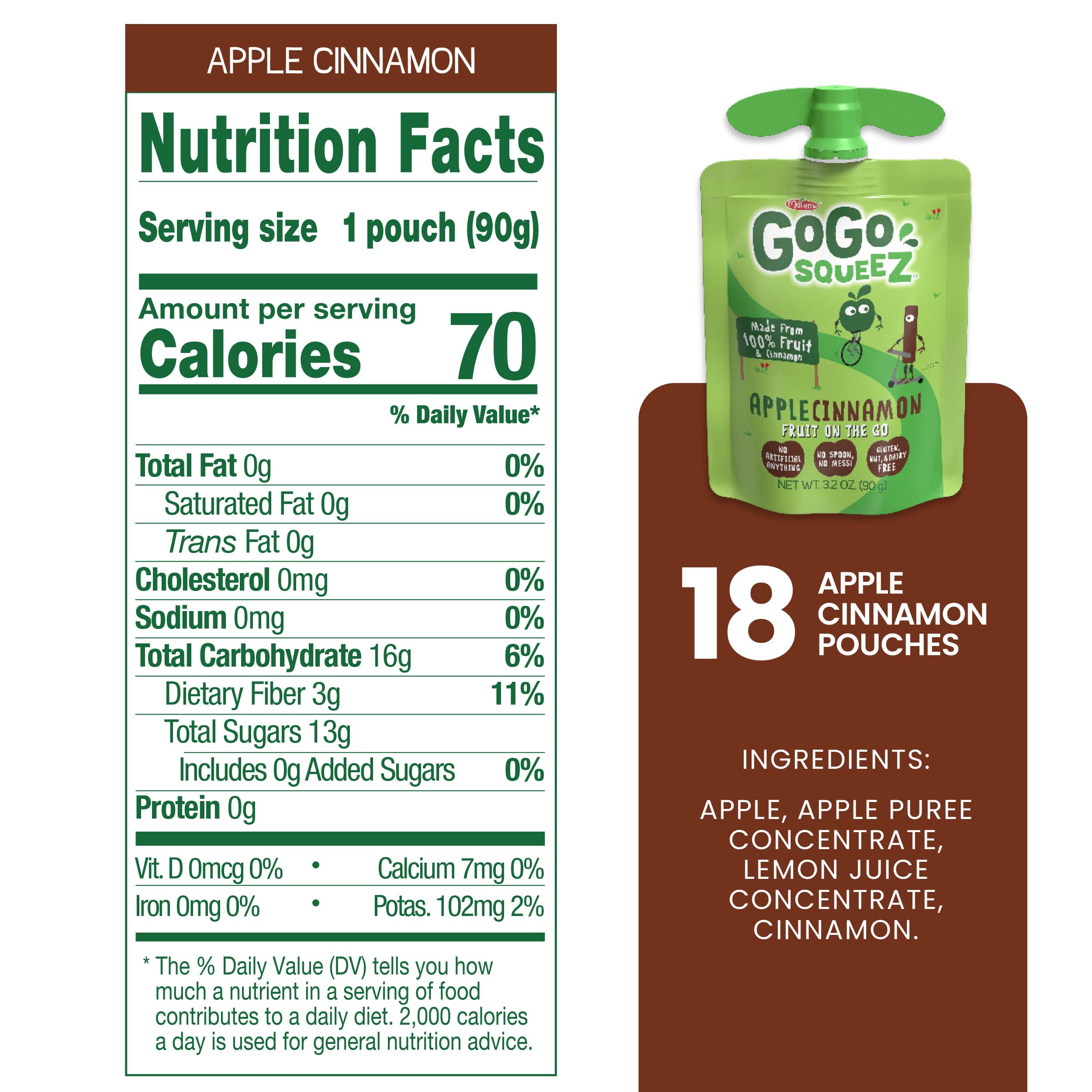 Snapklik.com : GoGo squeeZ Applesauce And Fruit Puree, Apple Cinnamon ...