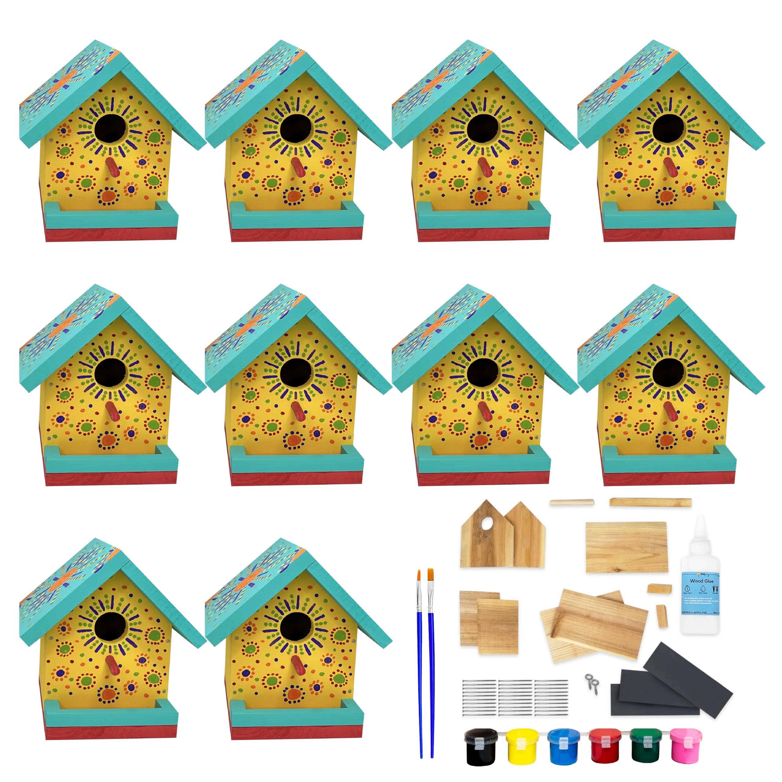Snapklik.com : SparkJump Jr Birdhouse Kit Set Of 10 DIY Birdhouse Kits ...
