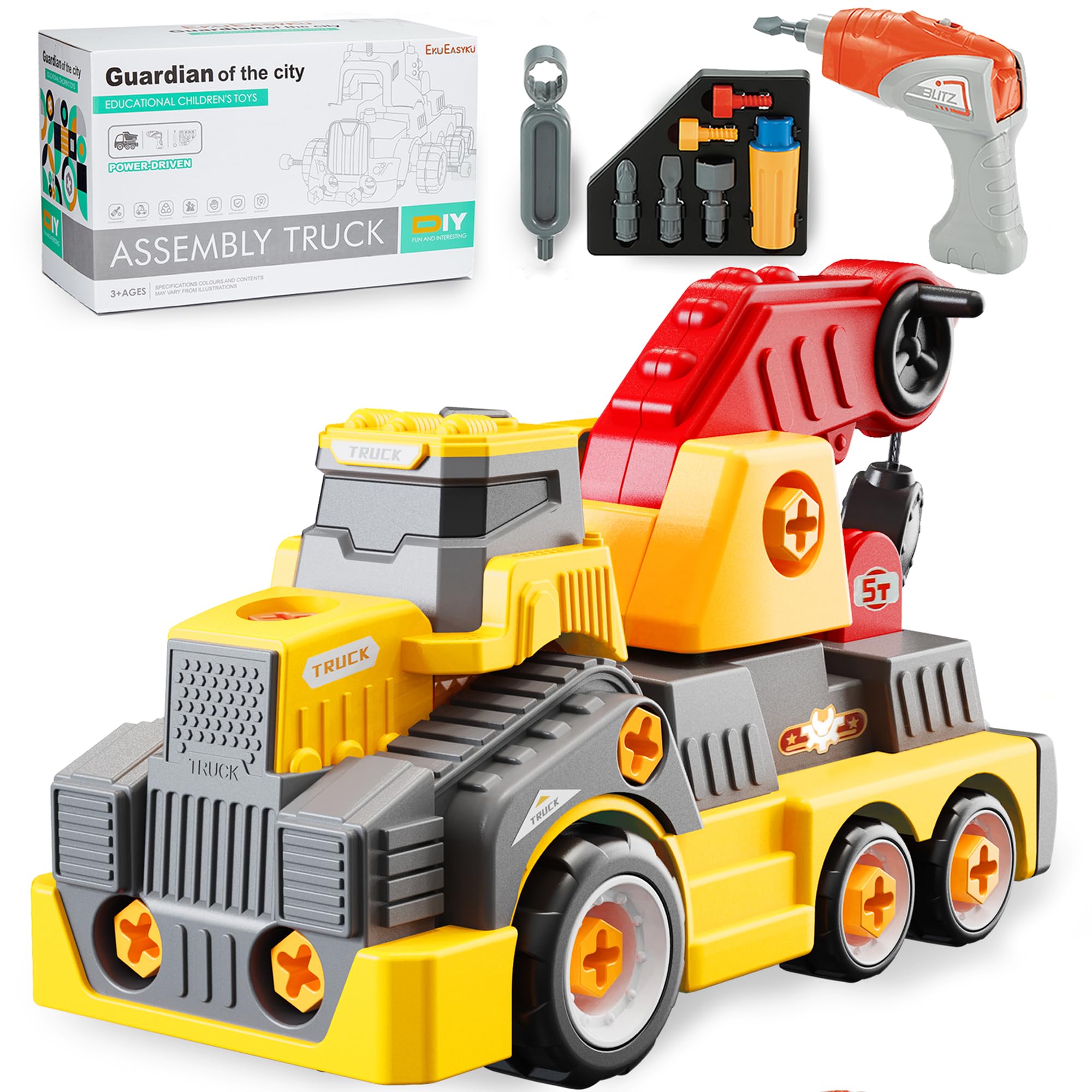 Amazon.com: EKU EASYKU 11inches Large Take Apart Trucks Toys for Boys ...