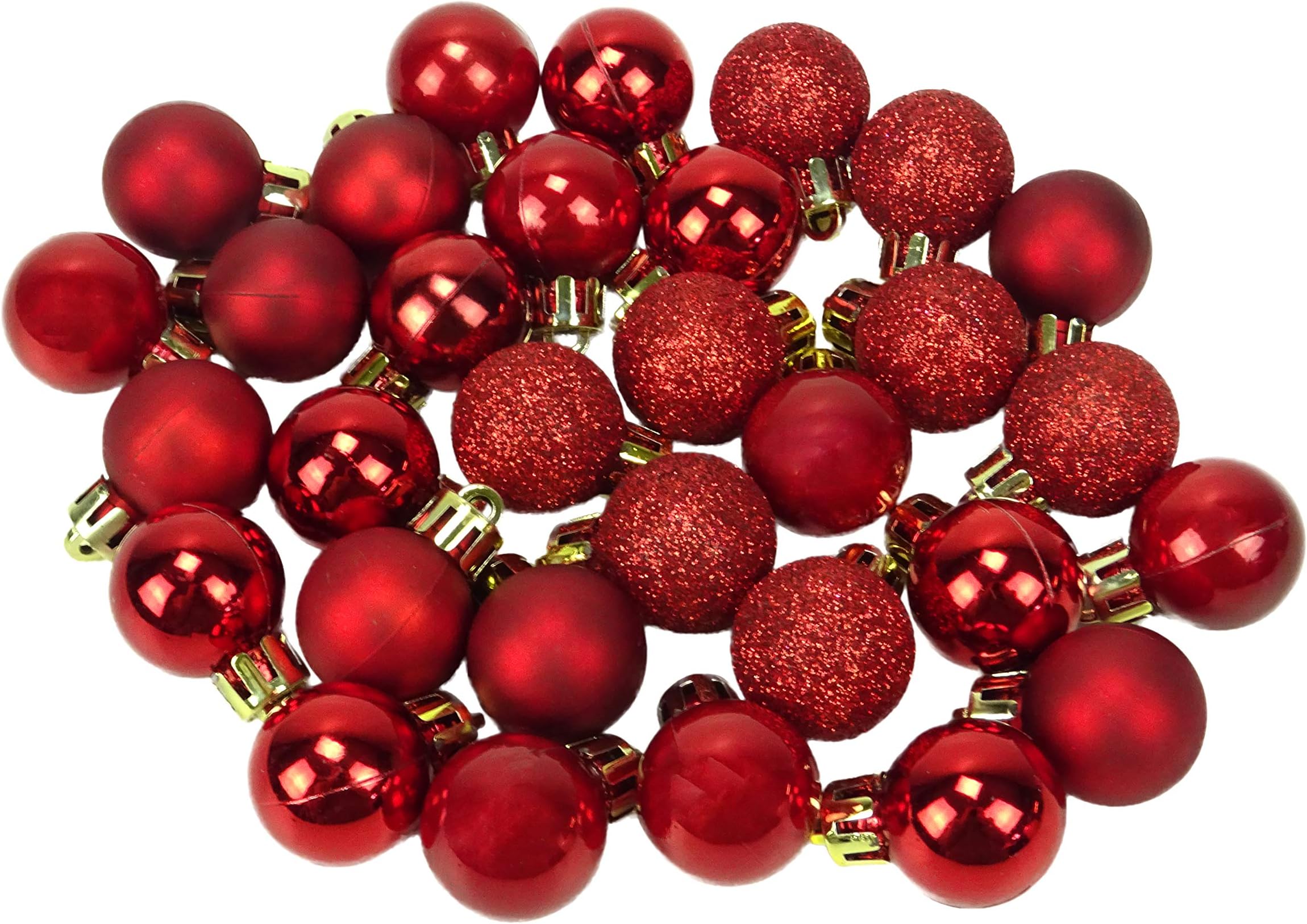 25 x 25 mm Mini Weihnachtskugeln – Rot – Weihnachtsbaum Dekoration ...