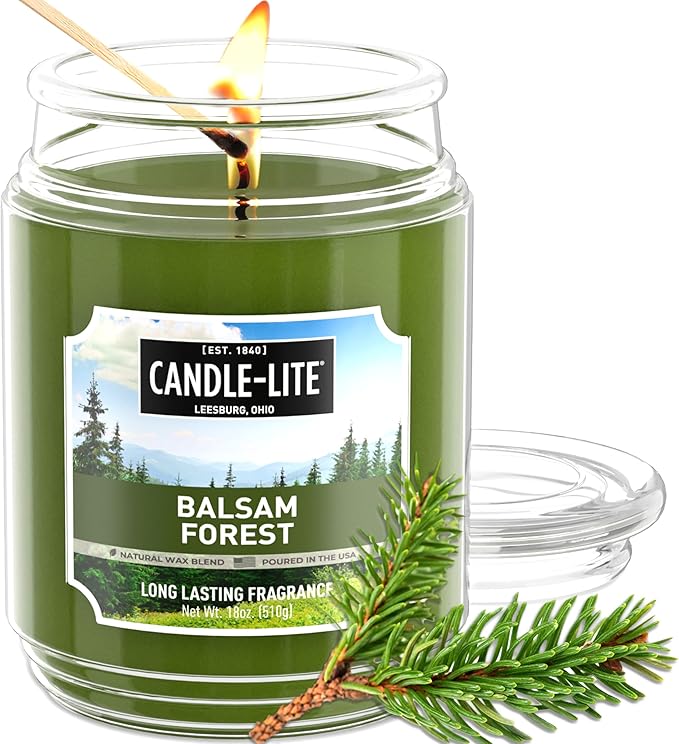 Amazon.com: Candle-lite Fall Scented Candles, Balsam Forest Fragrance ...