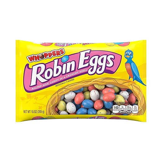 Amazon.com: WHOPPERS Robin Eggs Malted Milk Candy, Easter, 10 oz Bag ...