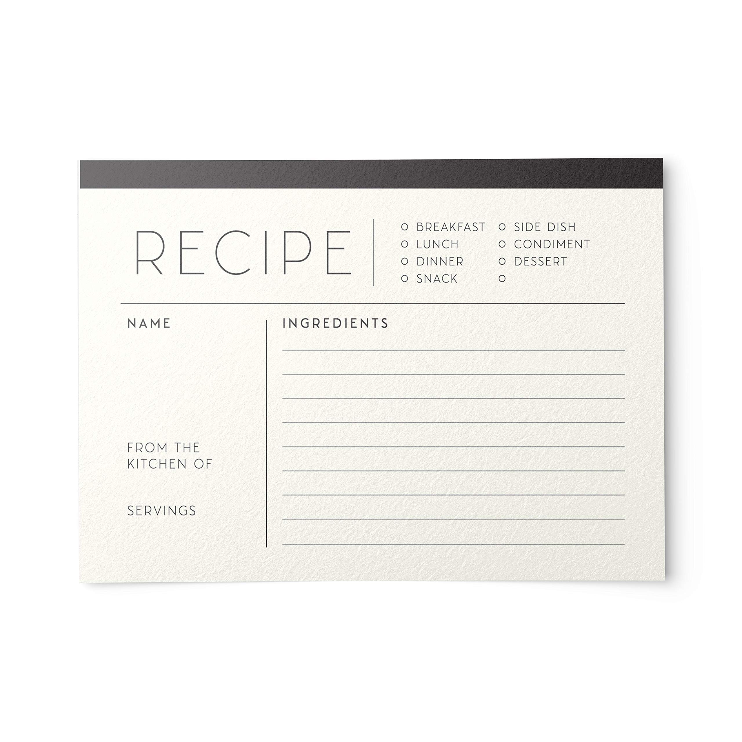 Amazon.com: 48 Water Resistant Ivory Recipe Cards, Simple & Modern ...