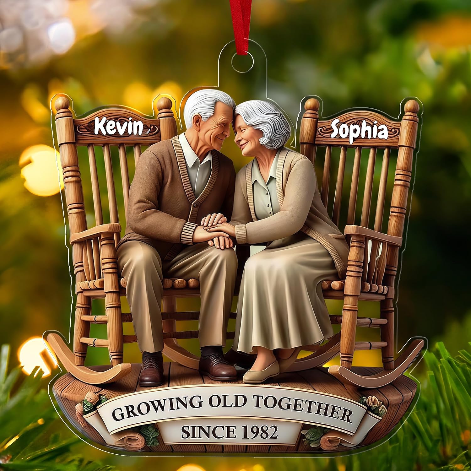 Amazon.com: Personalized Growing Old Together Christmas Ornament ...