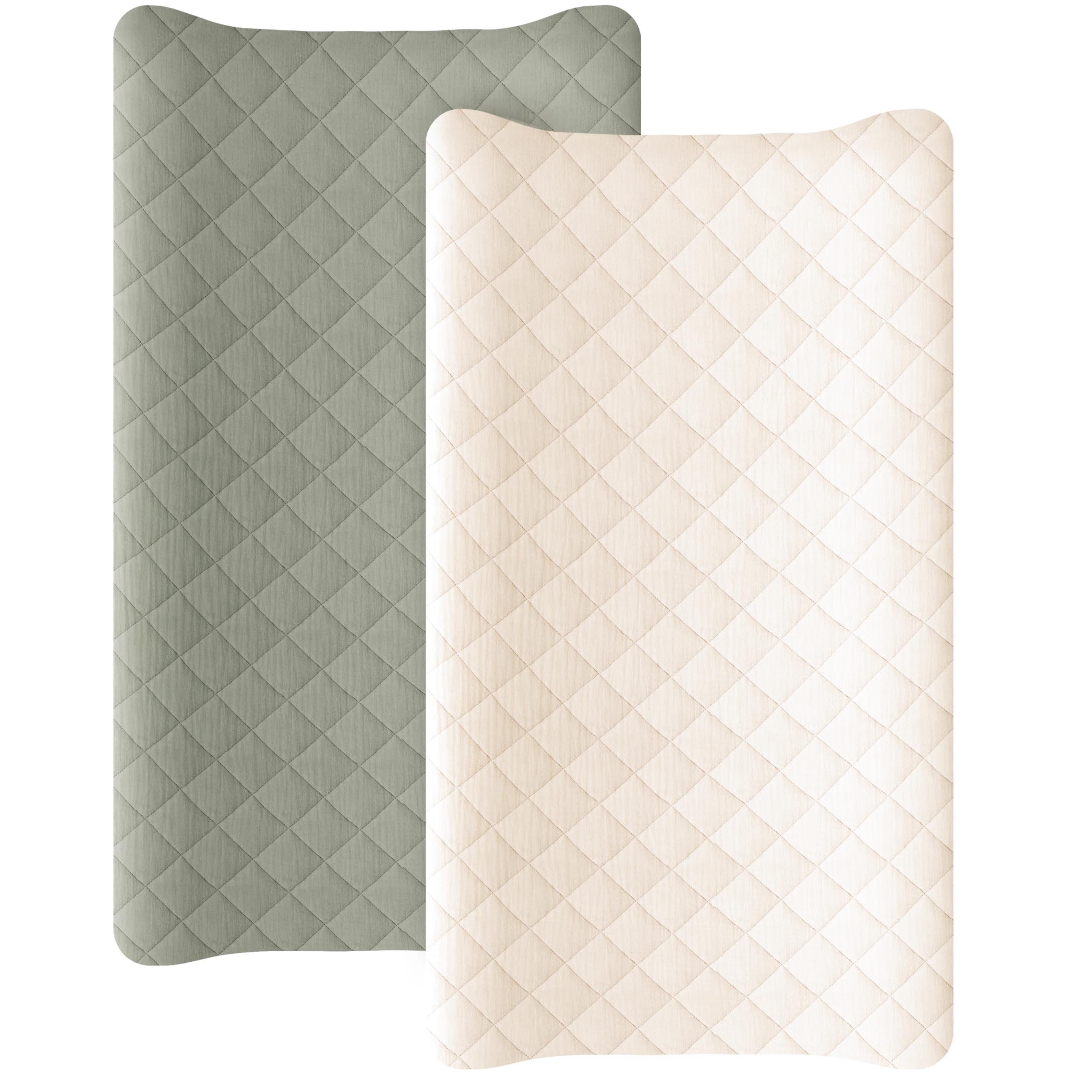 Amazon.com: Konssy Waterproof Muslin Changing Pad Cover 2 Pack, Quilted ...