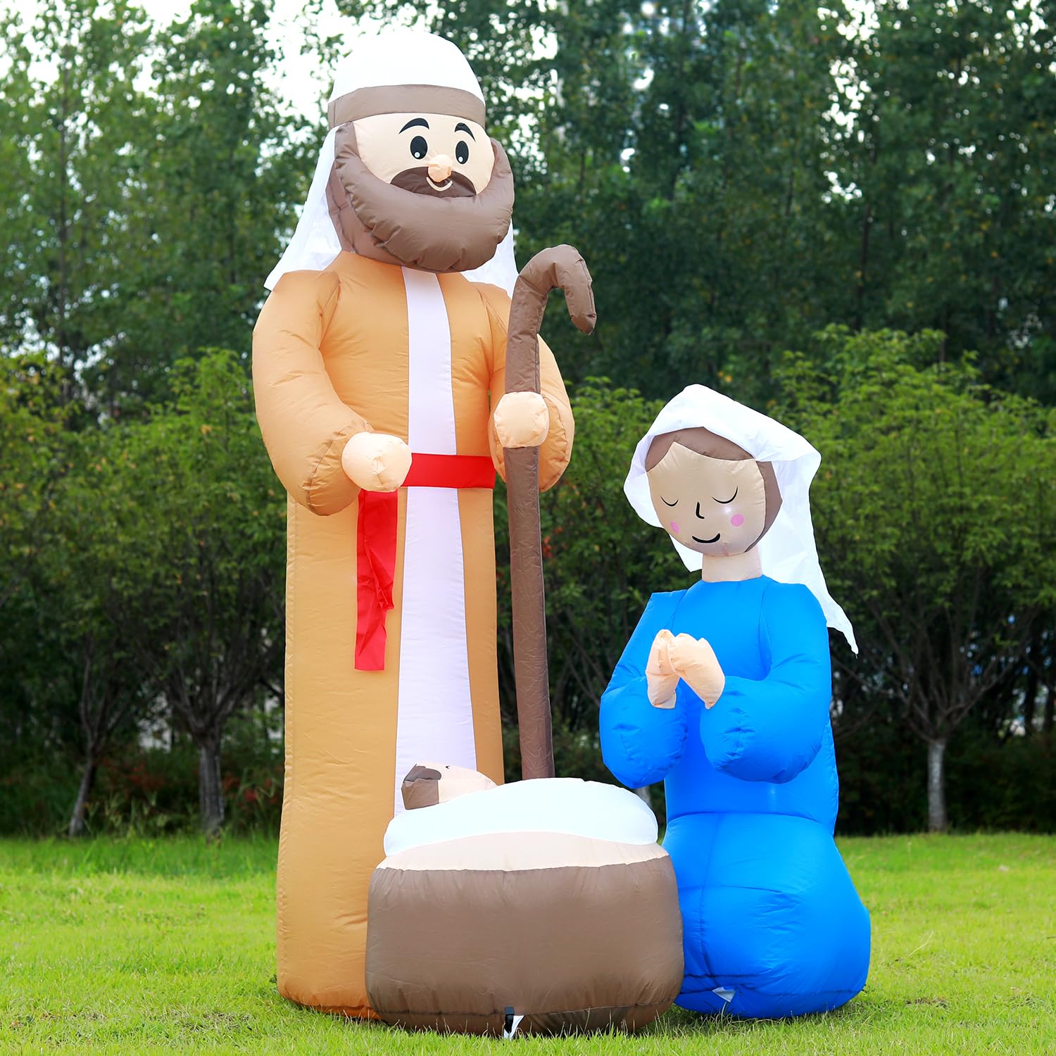 Amazon.com: DomKom 6 ft Christmas Inflatables Nativity Scene Outdoor ...