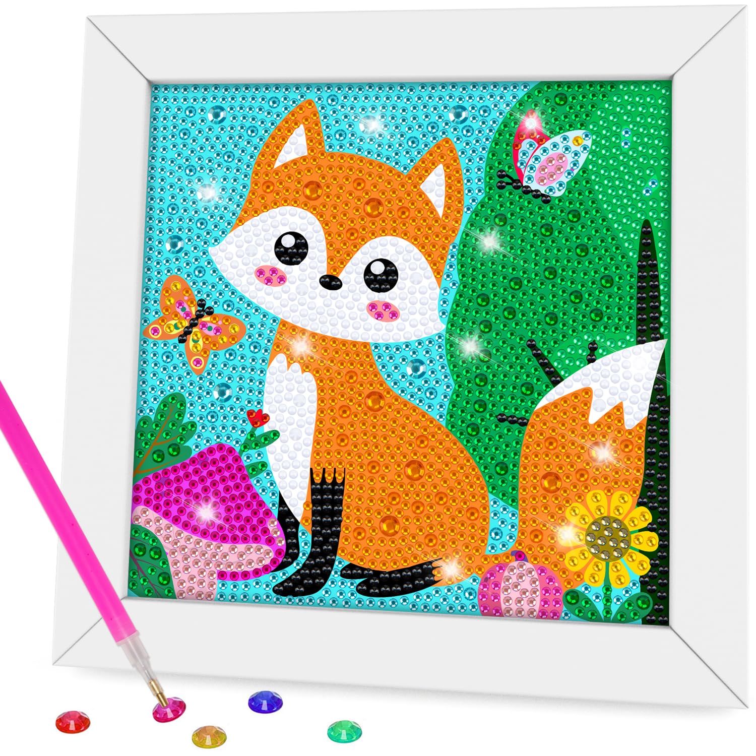 Amazon.com: QEUOYSS Diamond Art Kit for Kids with Wooden Frame Art and ...