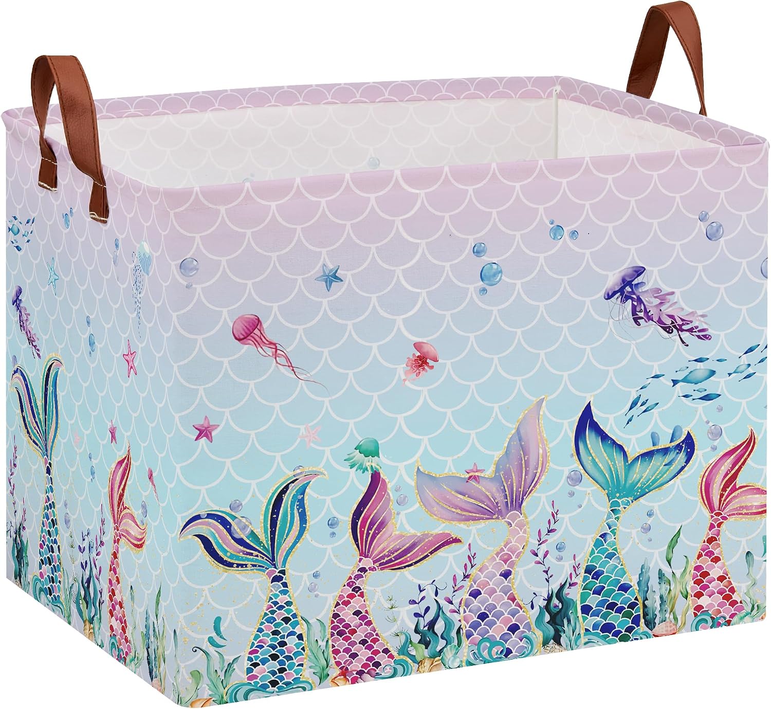 Amazon.com : XHWZOF Mermaid Room Decor Laundry Basket for Girls - Ocean ...