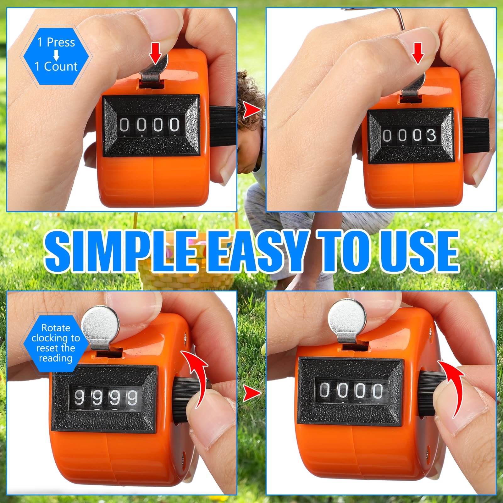 Snapklik.com : TOODOO 6 Pack Hand Tally Counter 4 Digit Mechanical Palm ...
