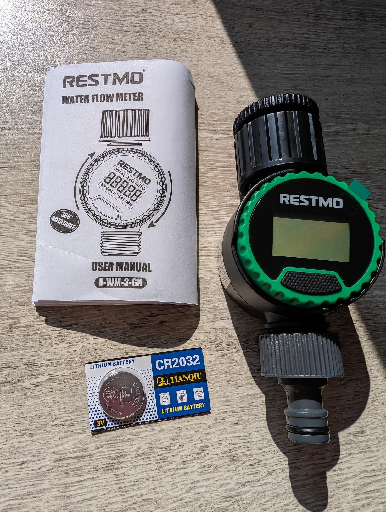 RESTMO Water Flow Meter with 360° Rotatable Control Panel, Measure ...