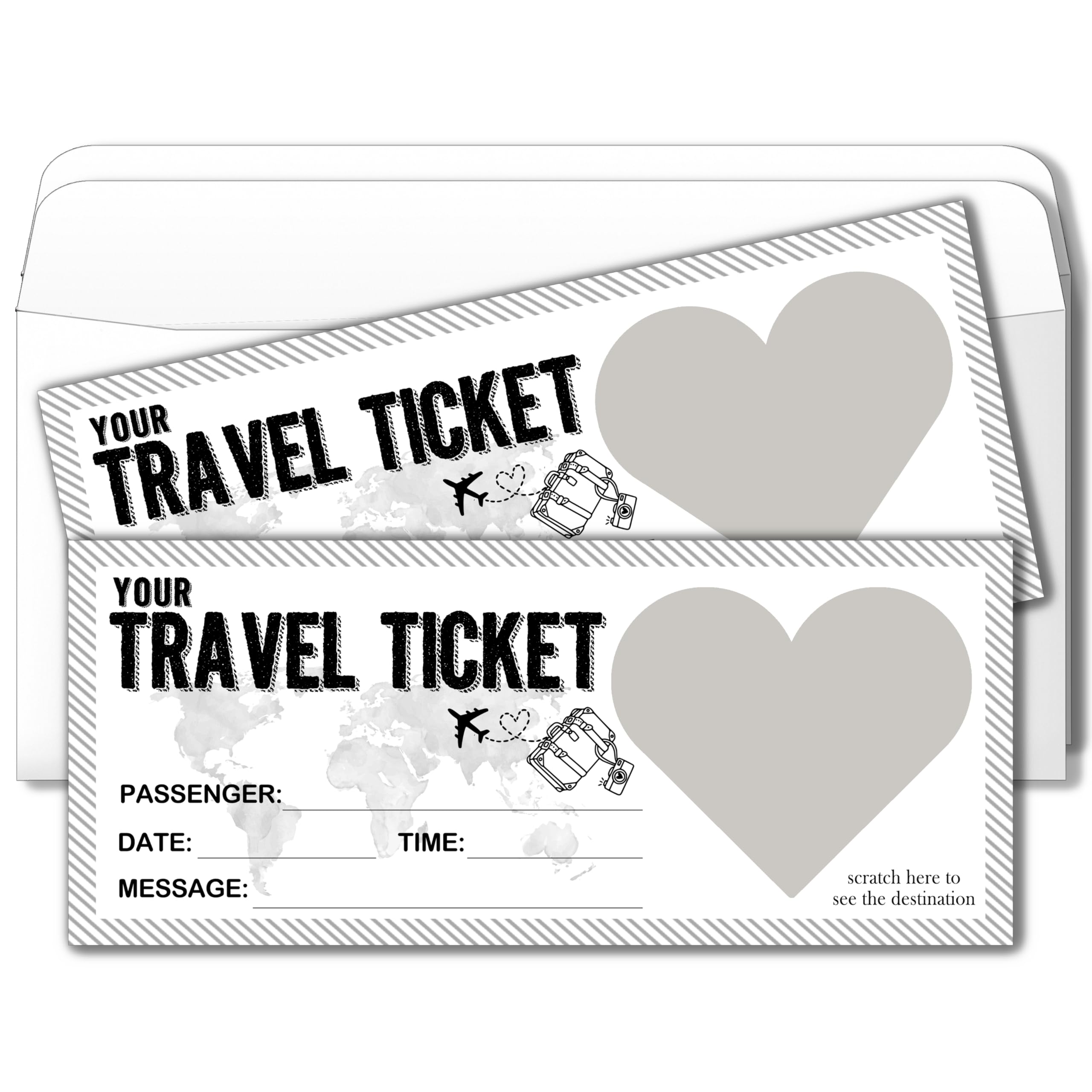 Amazon.com : Eronm 2 Set Travel Ticket Surprise Scratch Card, Surprise ...