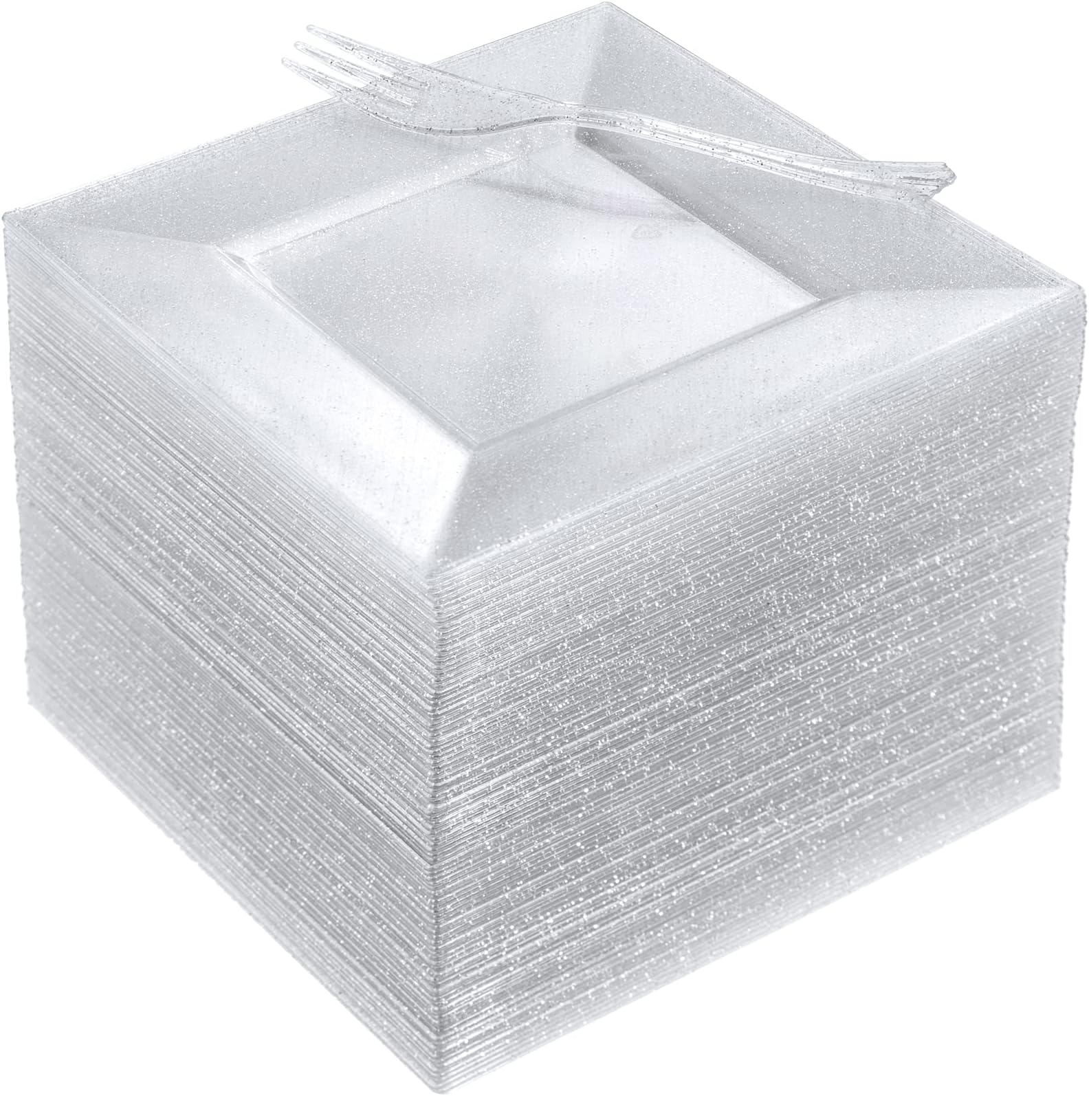 Amazon.com: Tessco 800 Pcs Mini Clear Plastic Dessert Plates Set ...