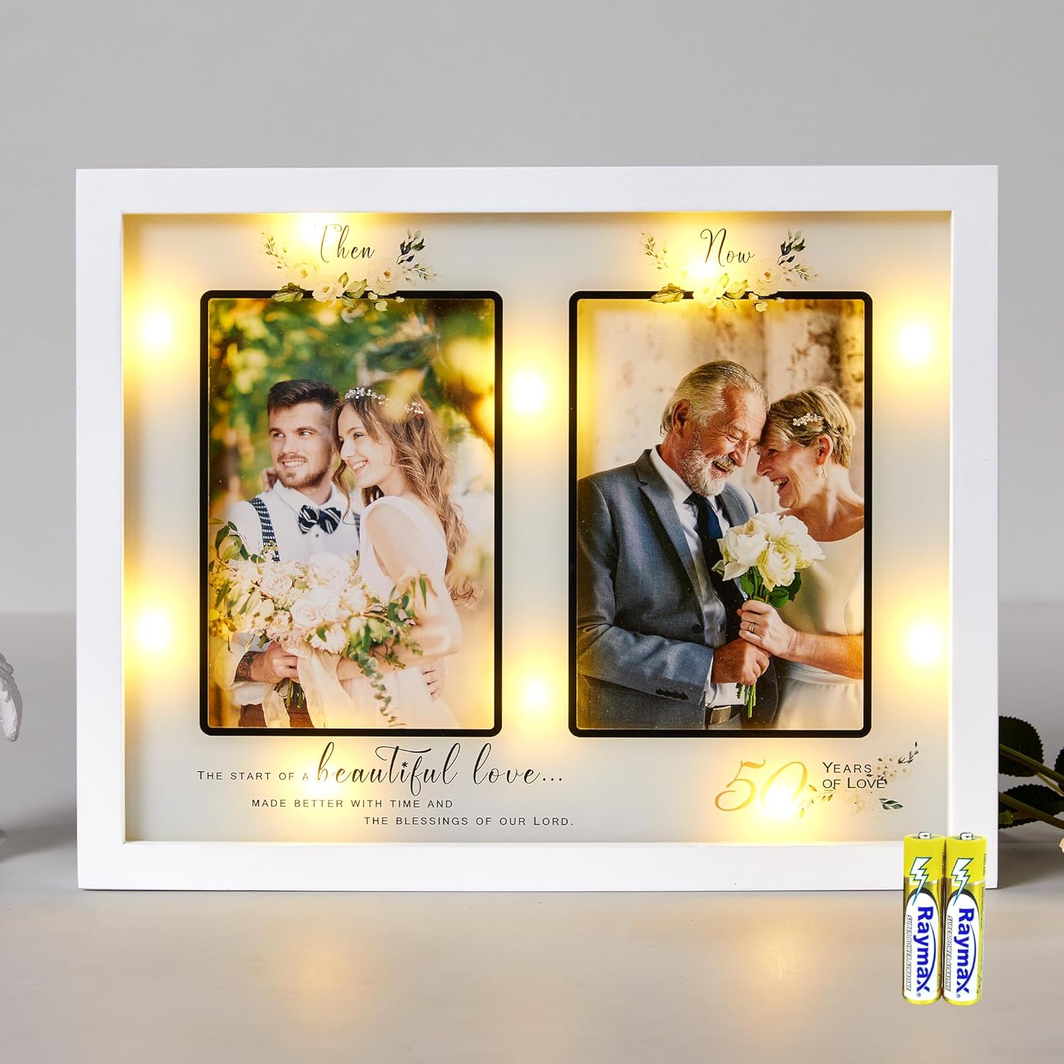 Amazon.com - Then & Now 50th Anniversary Picture Frame for Couple ...