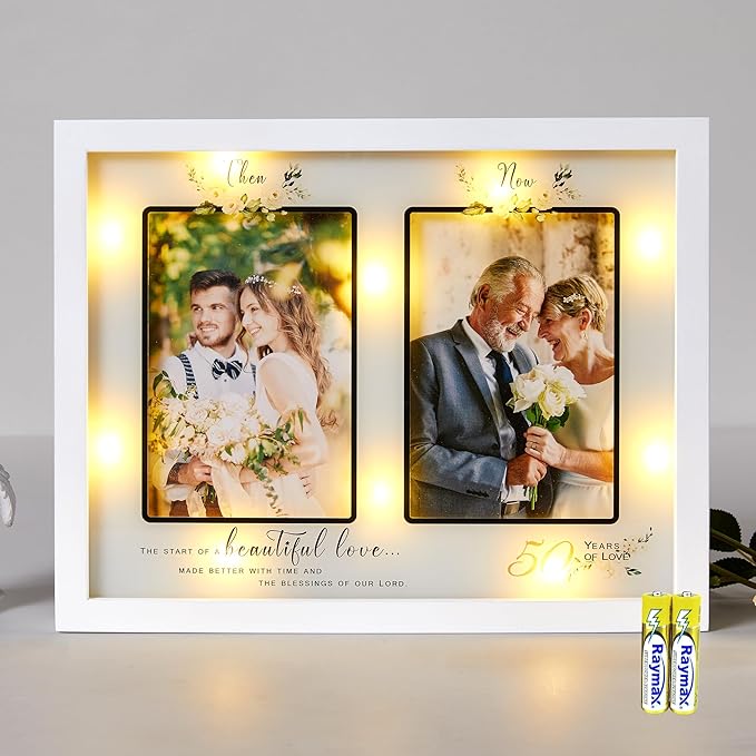Amazon.com - Then & Now 50th Anniversary Picture Frame for Couple ...