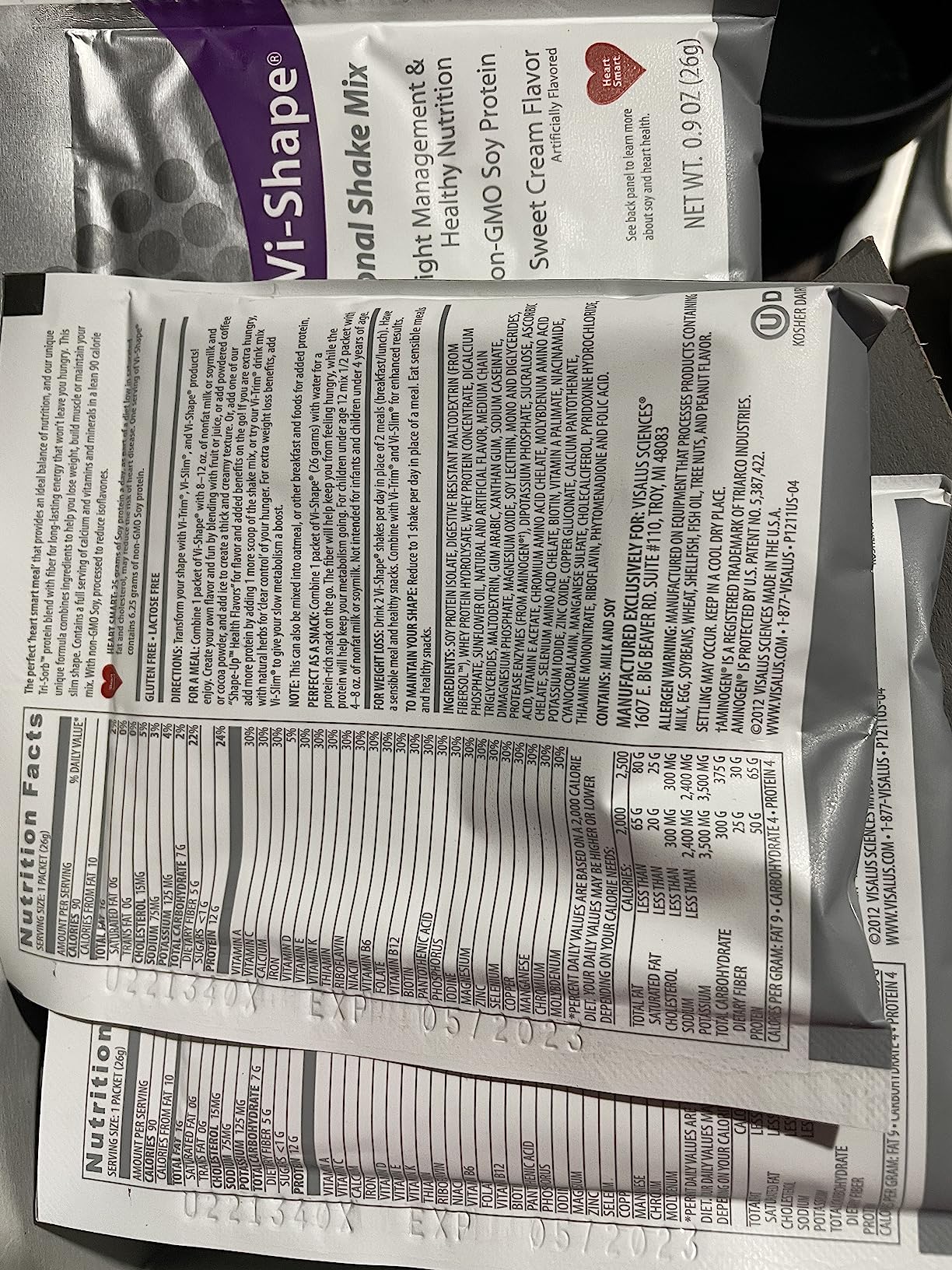 Amazon.com: Vi-Shape Nutritional Shake Mix Sweet Cream Flavor | 22oz (1 ...