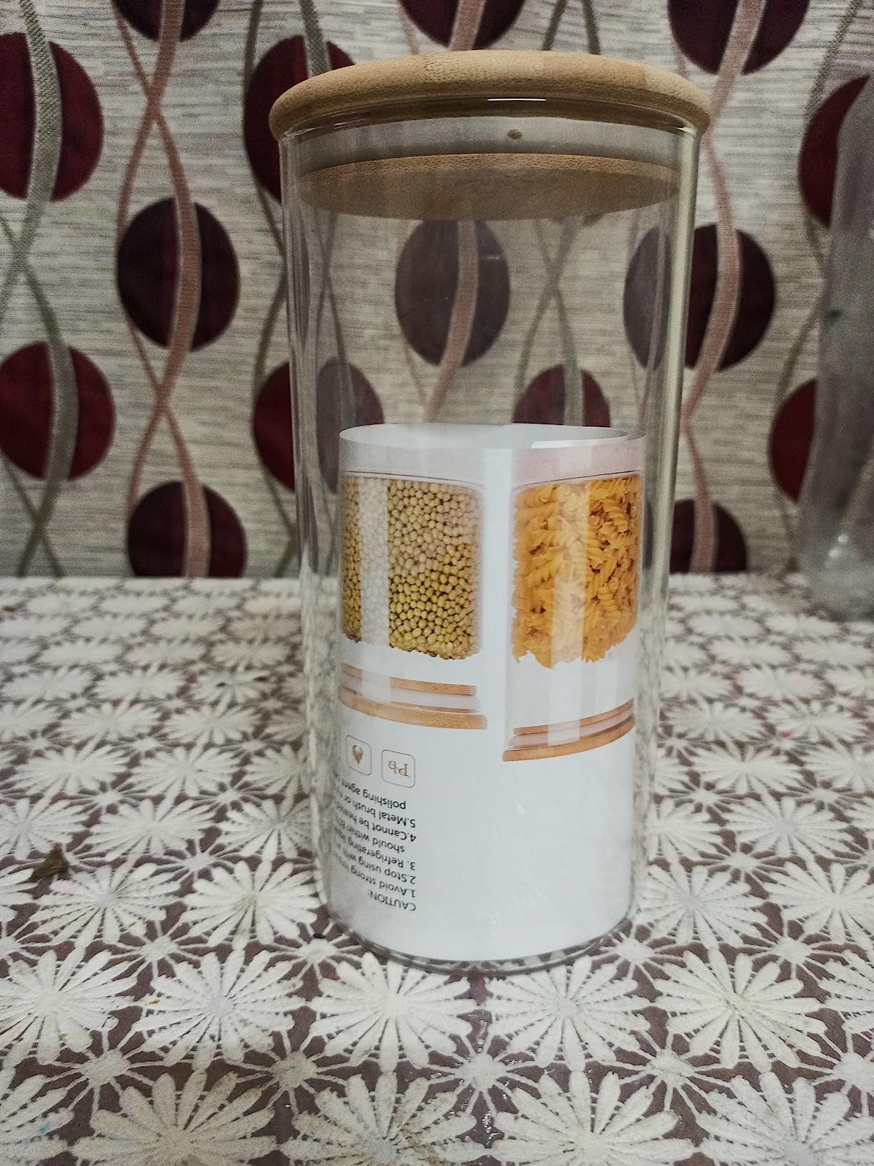 Buy IDEALUX Glass Storage Jar,with Airtight Seal Bamboo Lid, 48 Ounce ...