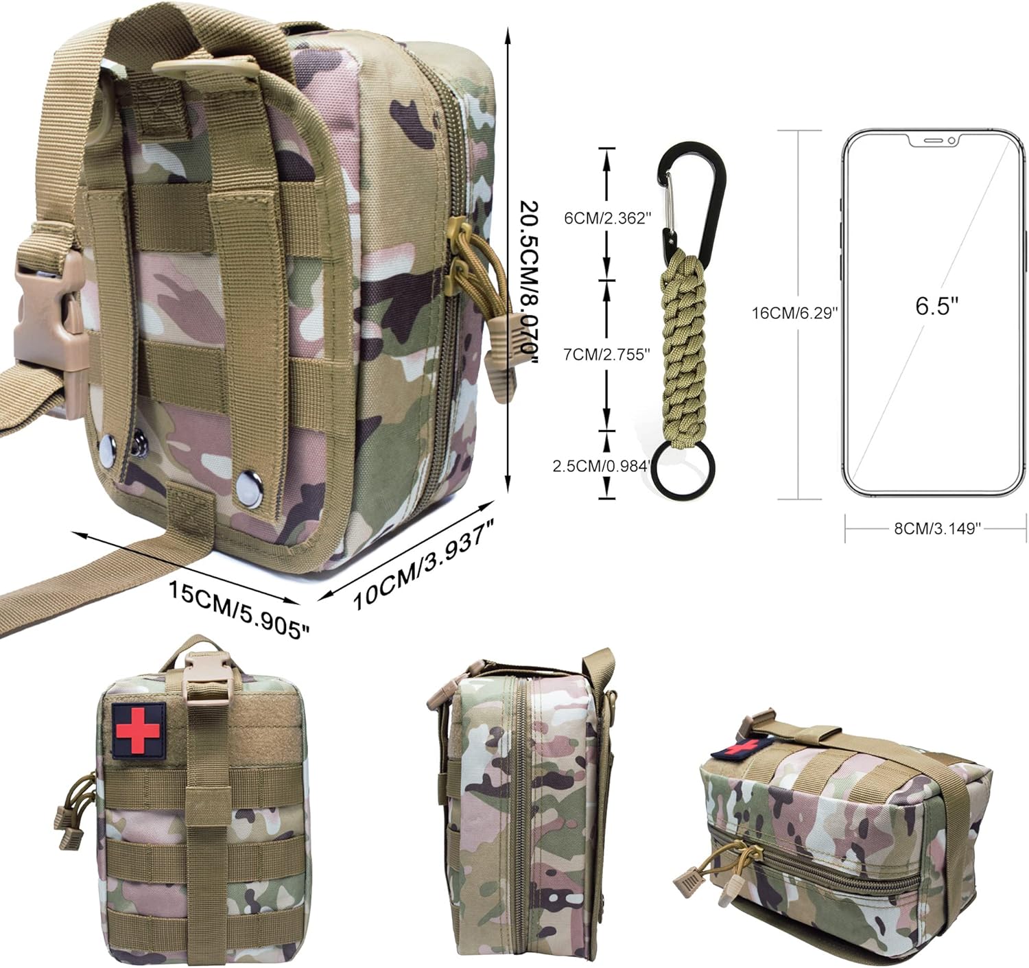 QIYUANT Molle First Aid Bag Tactical IFAK Rip-Away Utility EDC Pouch ...