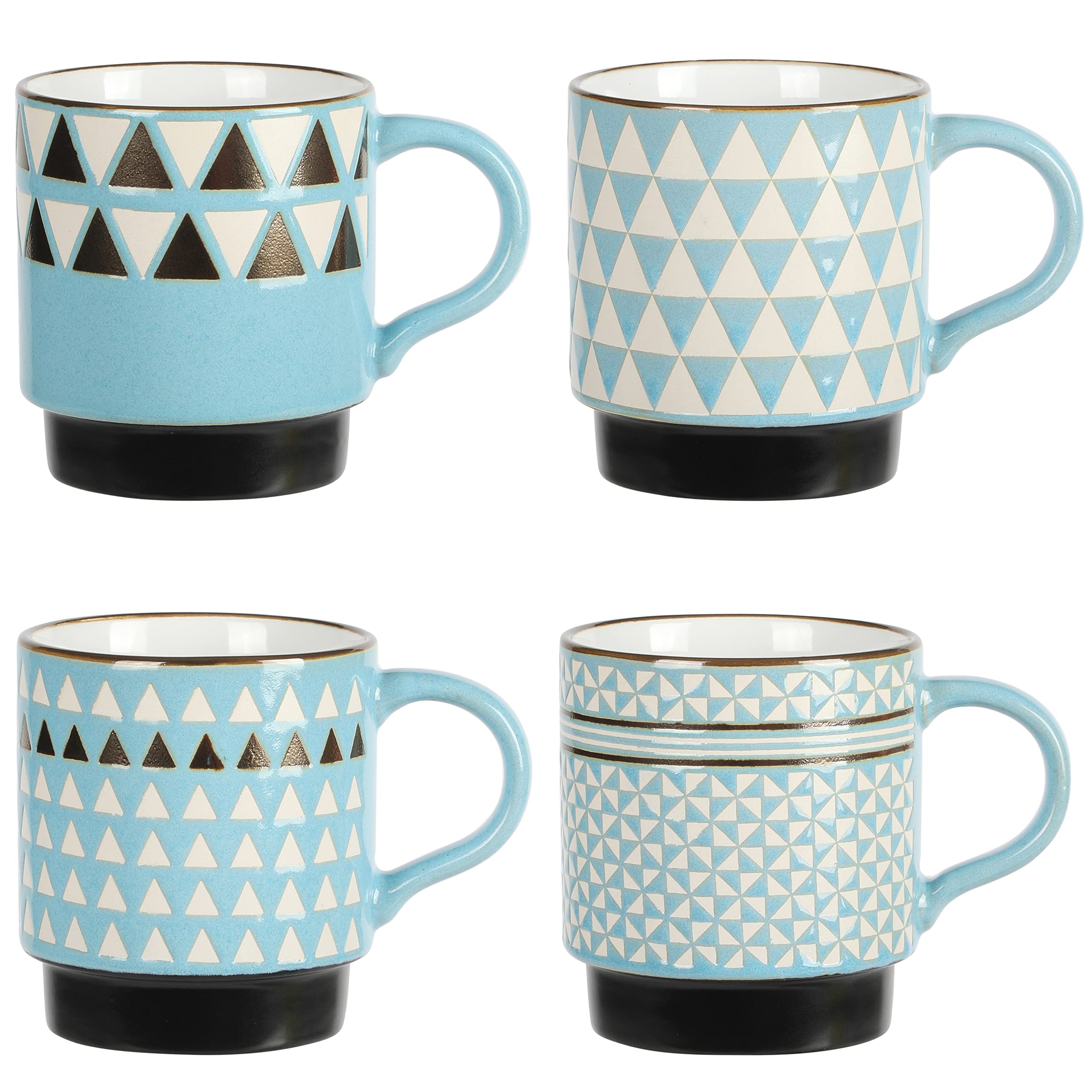Amazon.com: Gibson Home Primevalley 14 OZ 4 Pack Stoneware Stackable ...