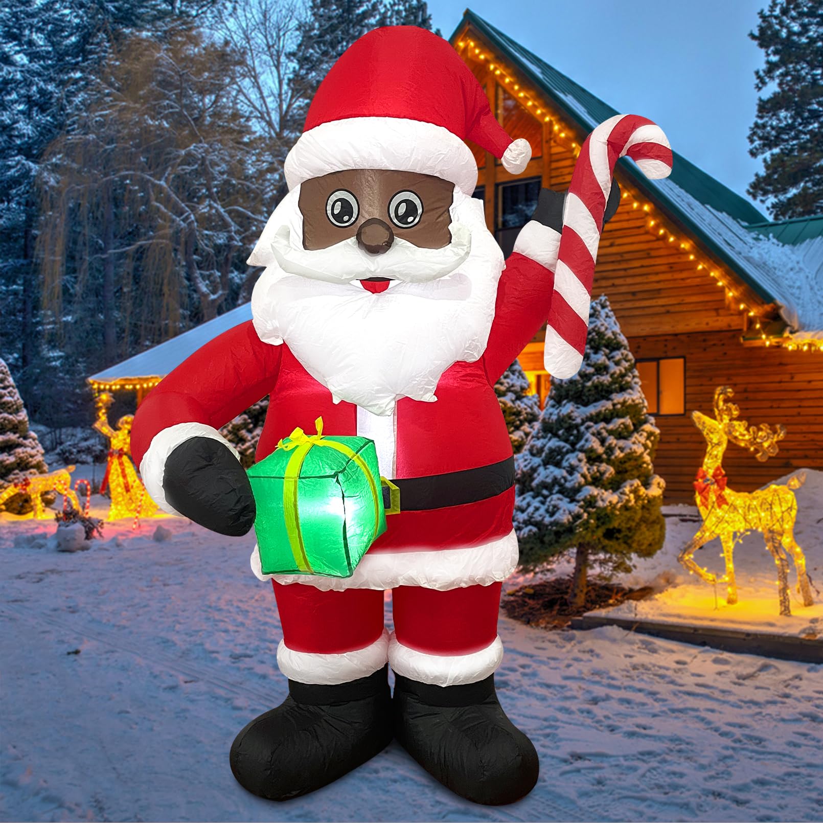 Guoofu Christmas Inflatables, Black Santa Claus Inflatable Decoration ...