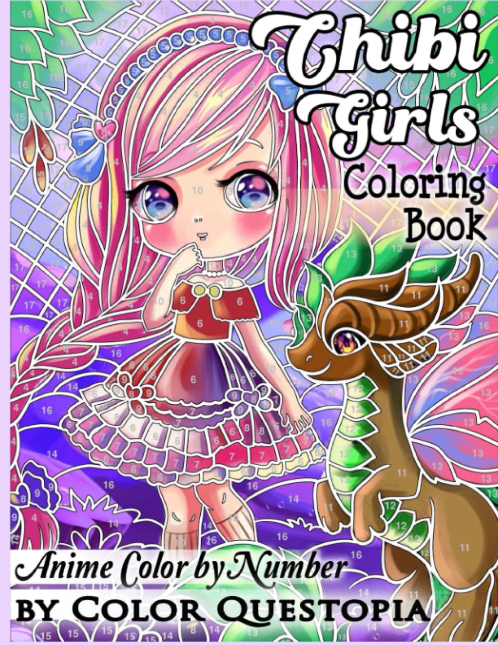 Amazon.com: Chibi Girls Coloring Book Anime Color by Number: Adorable ...