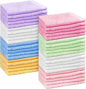 Wash Clothes 40 Pack, Bulk Washcloths Cotton Bath Rags for Body, Face ...