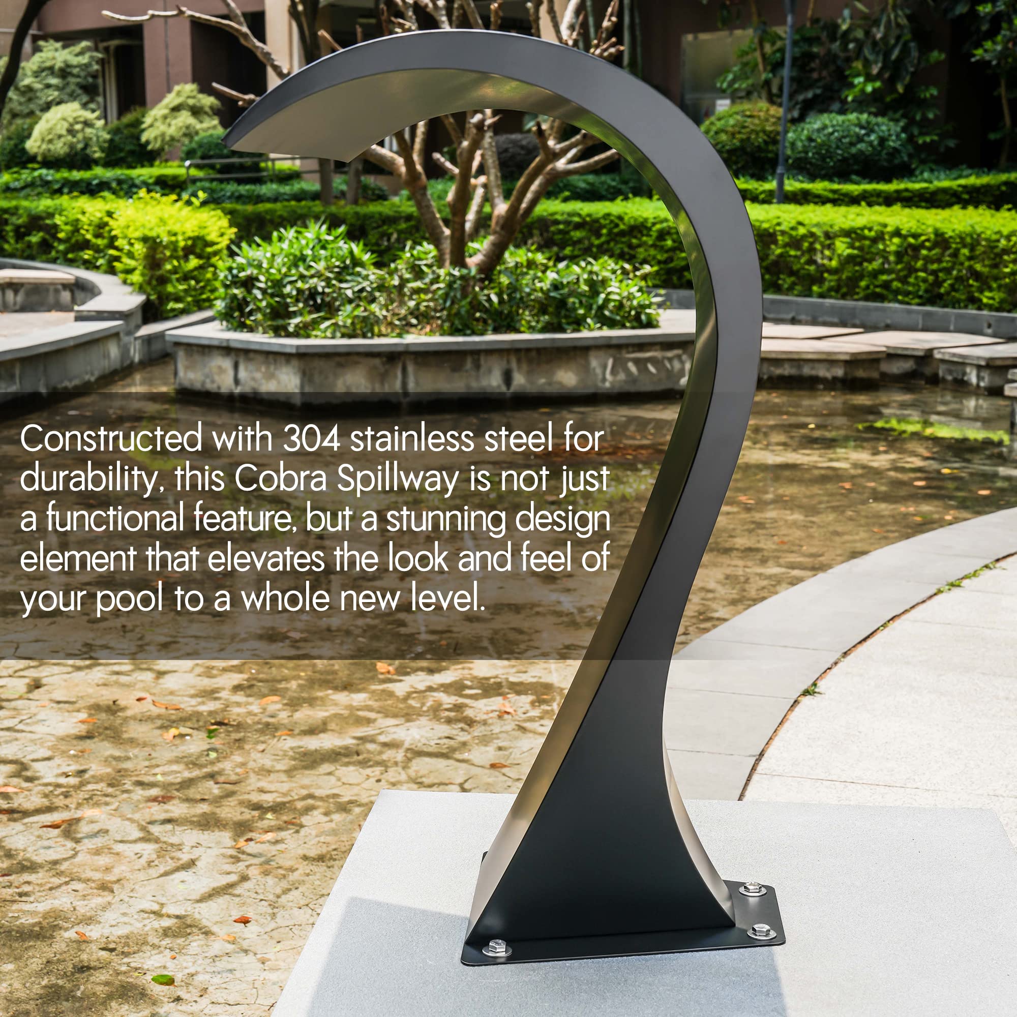 Cascading Waterfall Spillway Water Feature Stainless Steel Spillway