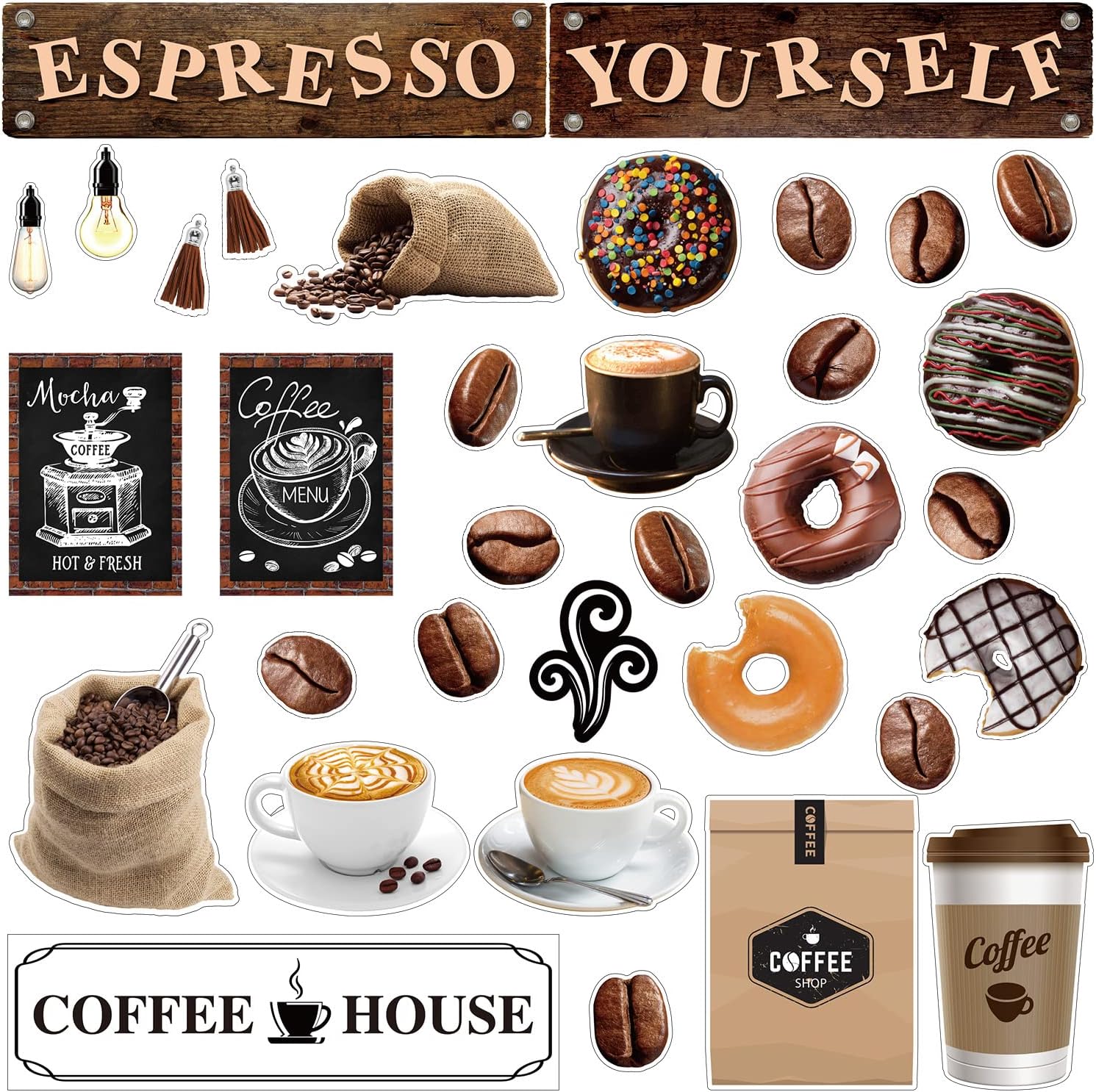 Amazon.com: Teling 89 Pcs Industrial Cafe Bulletin Board Set ...
