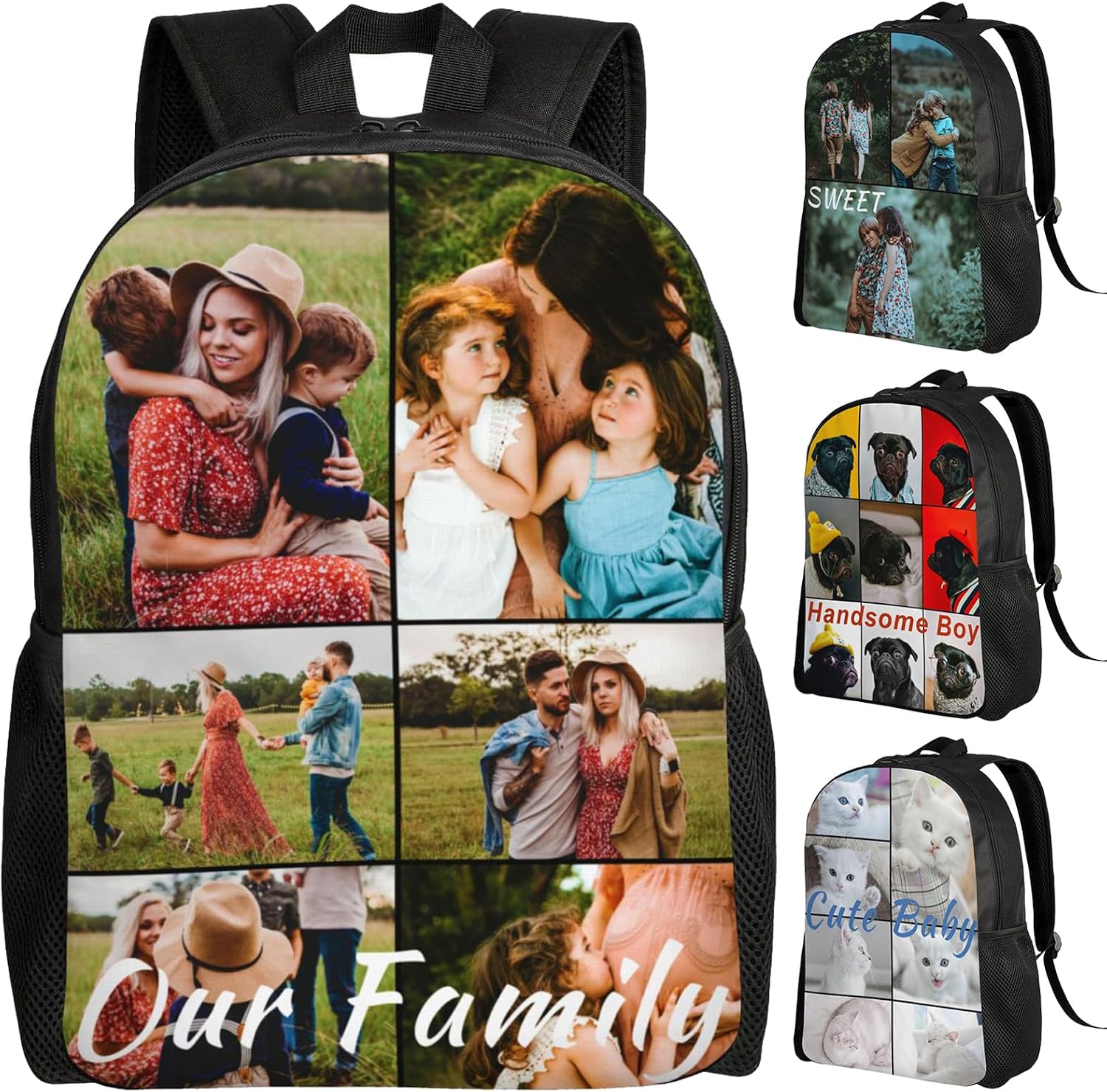 Amazon.com: Boneker Custom Backpack Personalized Backpack with 1-9 ...
