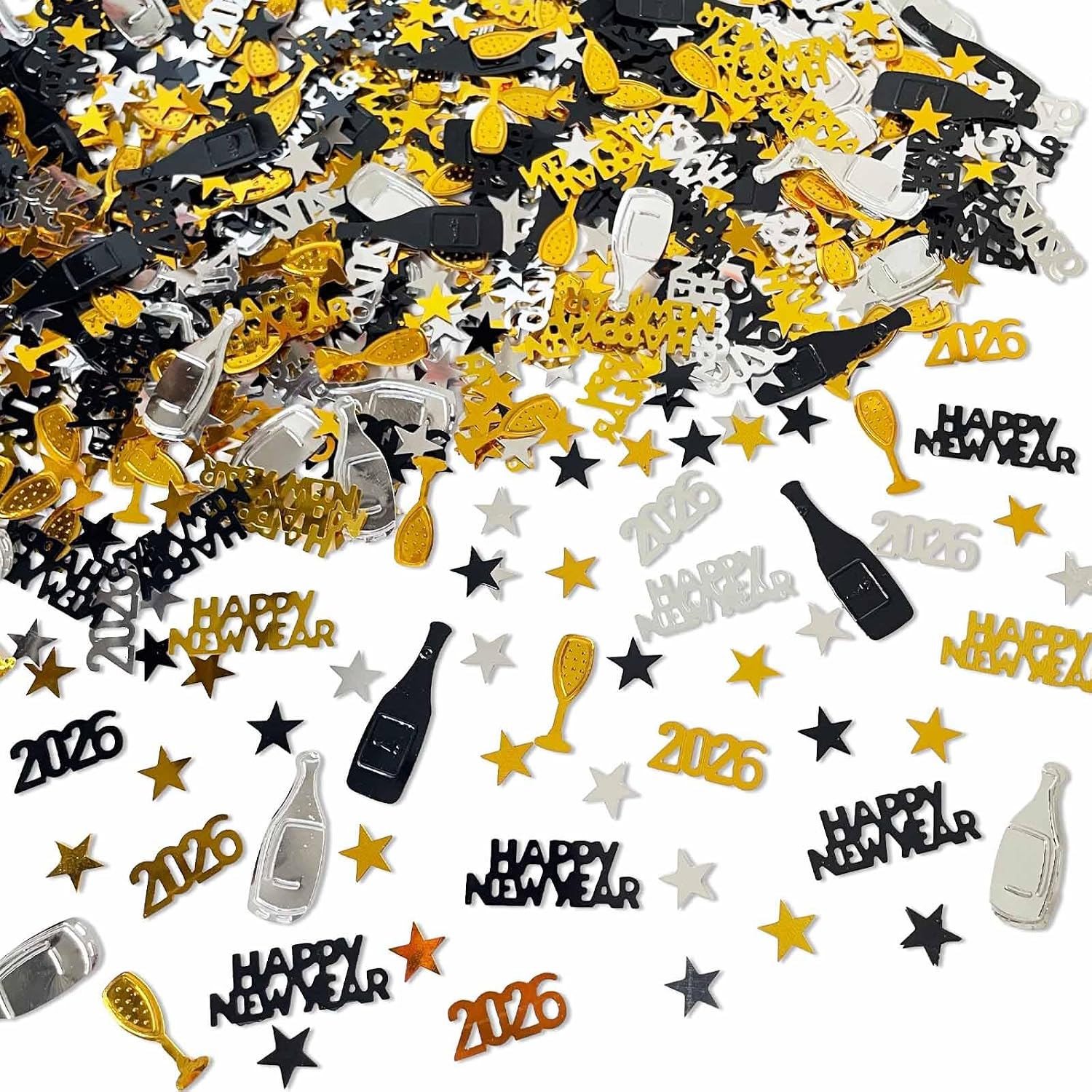 Amazon.com: New Years Eve Party Confetti Supplies 2026 - Glitter Gold ...