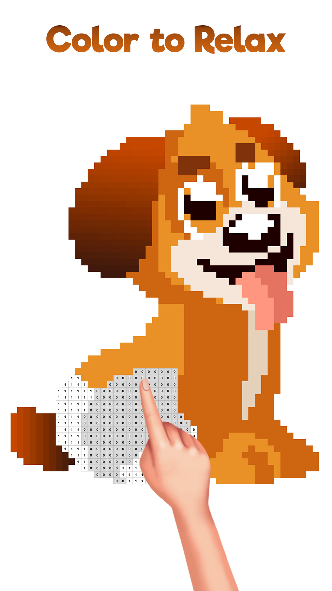 Dogs Pixel Art - Paint by Number, Sandbox Coloring Pages - App on ...