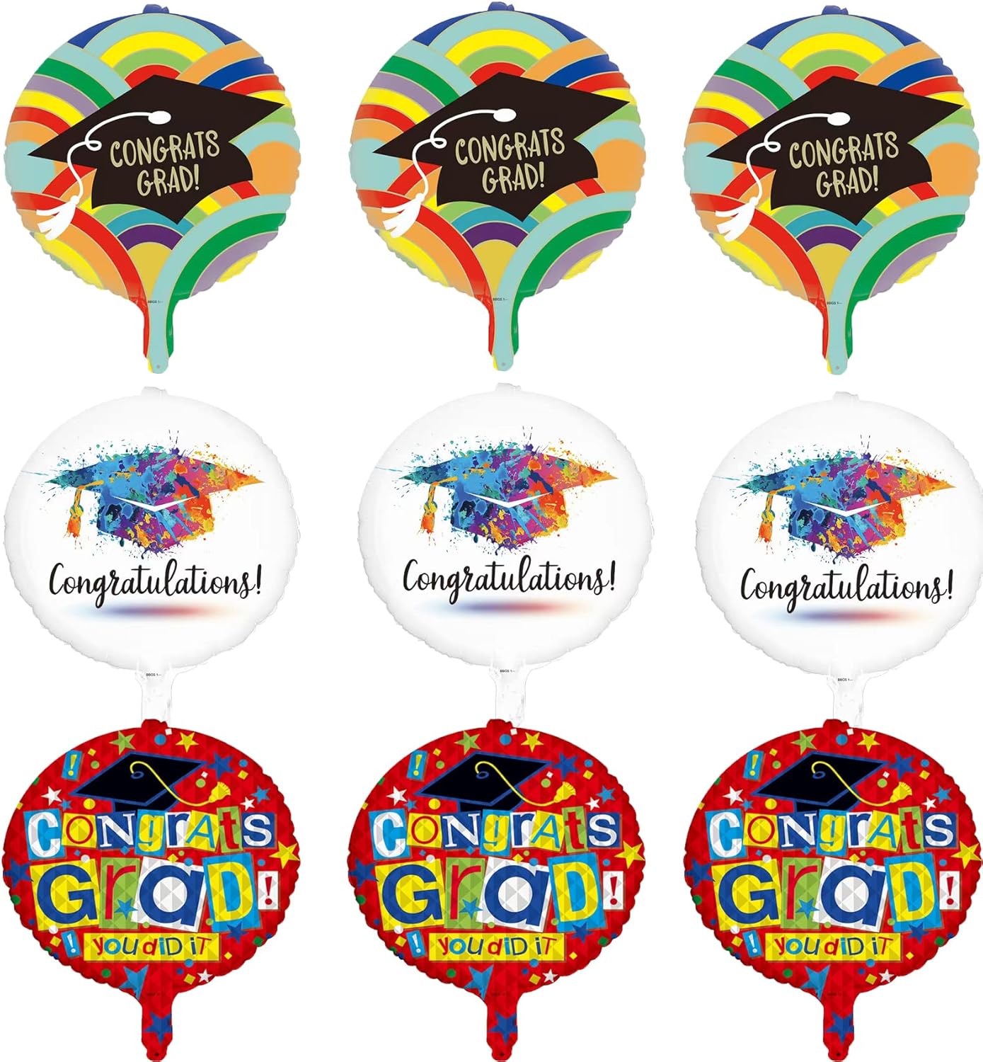 9 Pcs 18 Inch Congrats Grad Graduation Balloons ， Congrats Grad ...