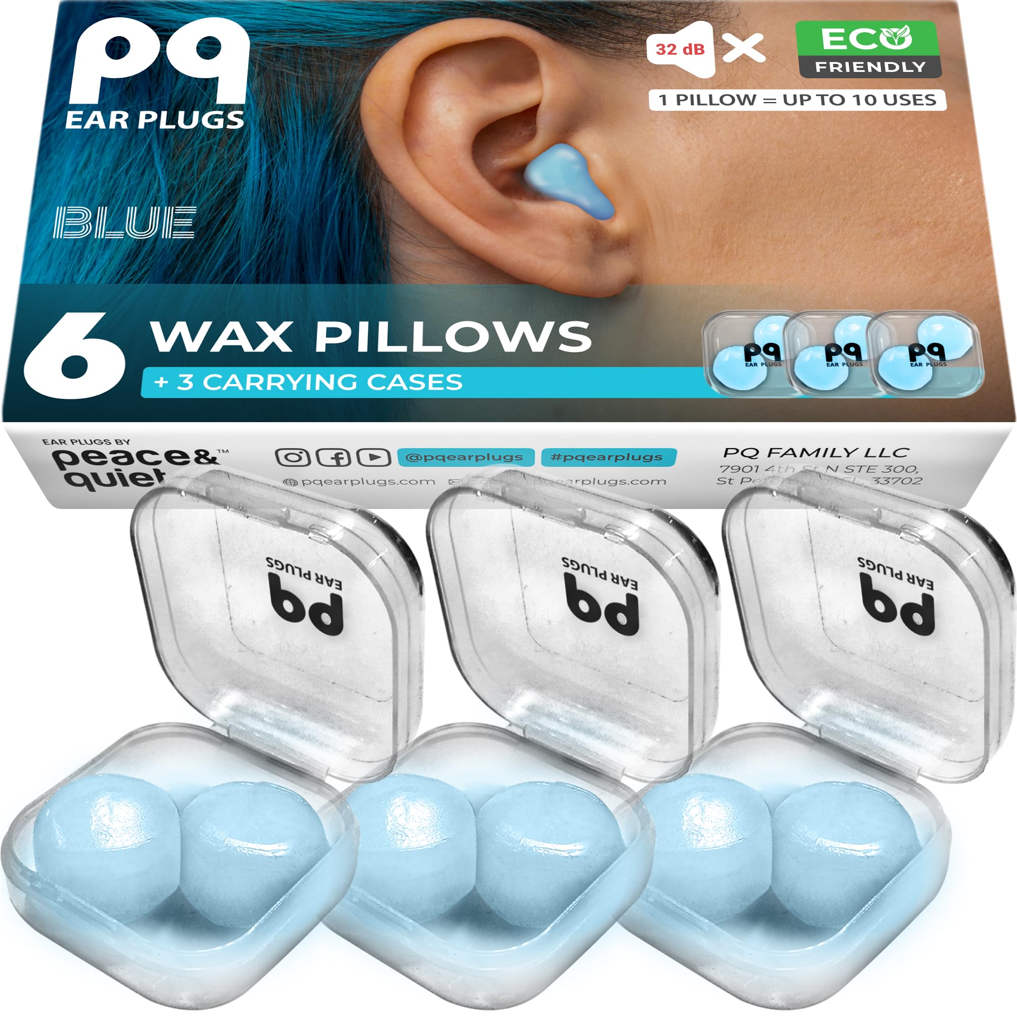 Amazon.com: PQ Wax Ear Plugs for Sleep - 6 Silicone Wax Earplugs for ...