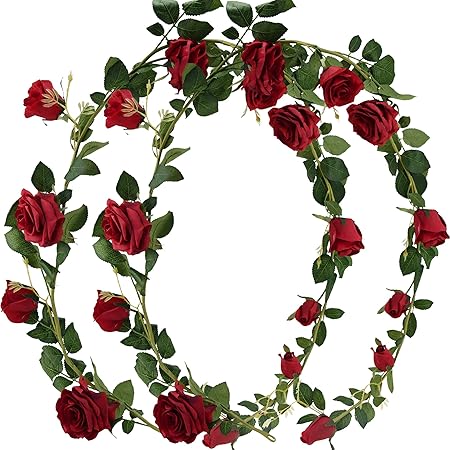 Amazon.com: FiveSeasonStuff Classic Red Artificial Silk Roses Flower ...
