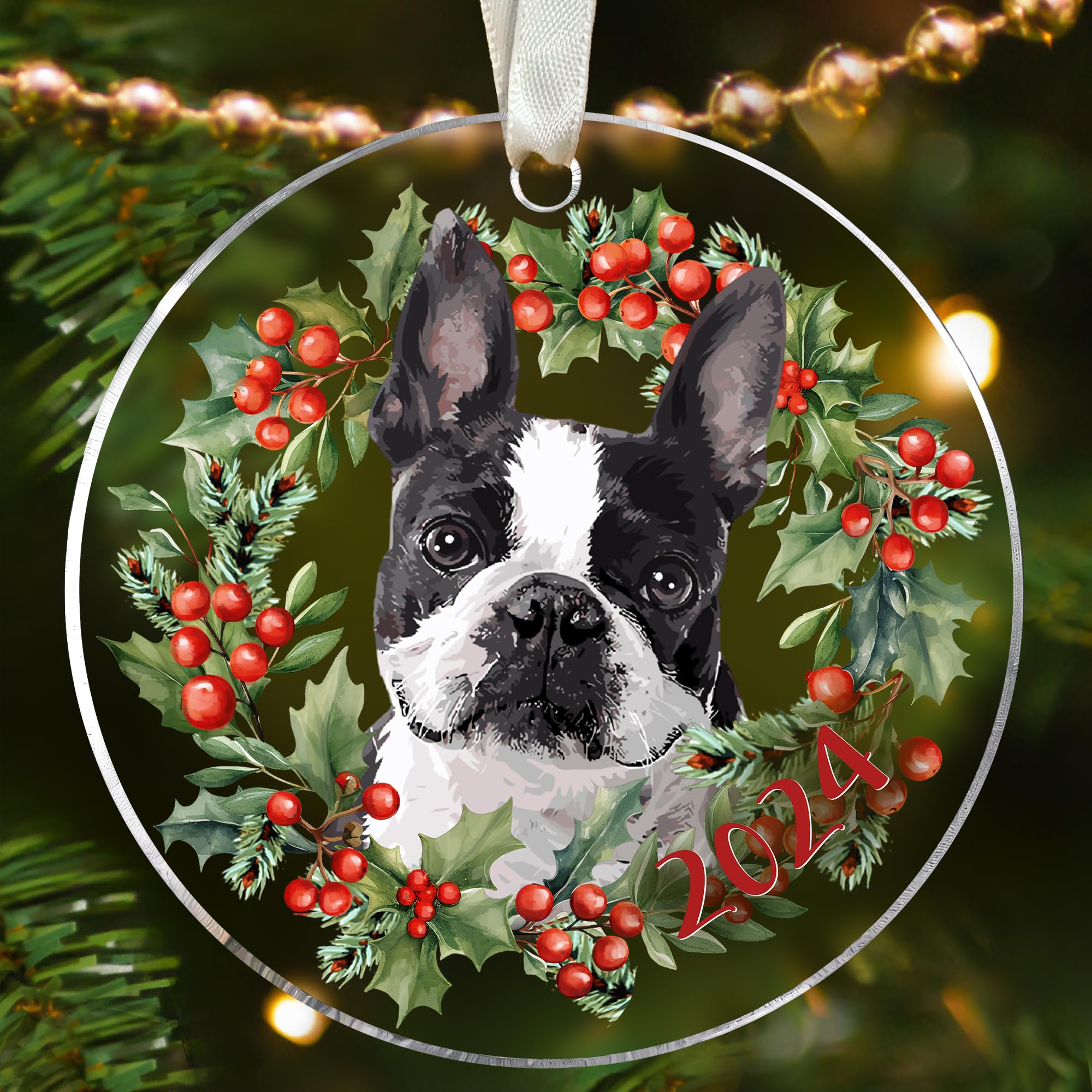 Amazon.com: Boston Terrier Ornament - Boston Terrier Ornaments for ...