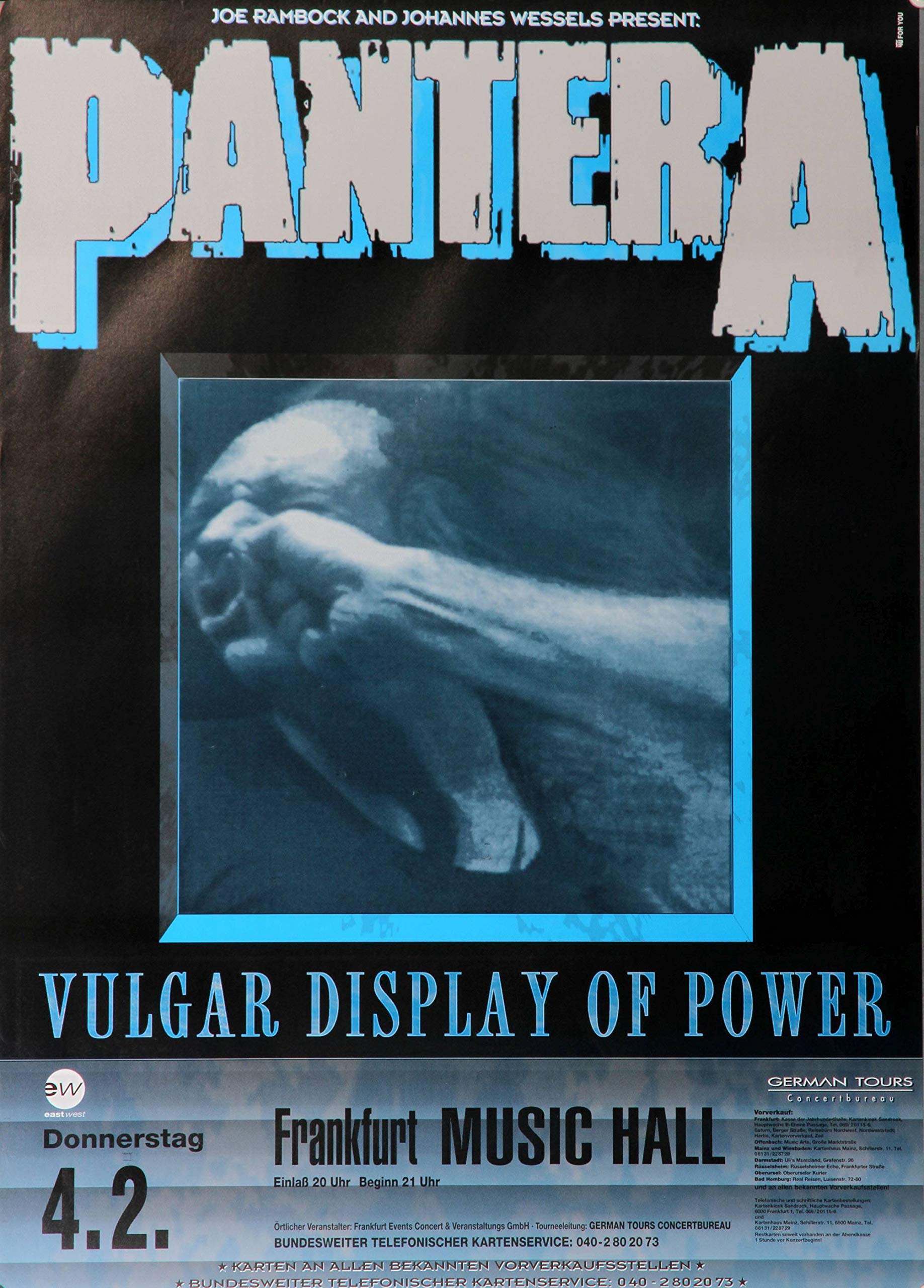 Pantera Concert Poster Pantera Concert Winnipeg Feb 16 2024 Canada