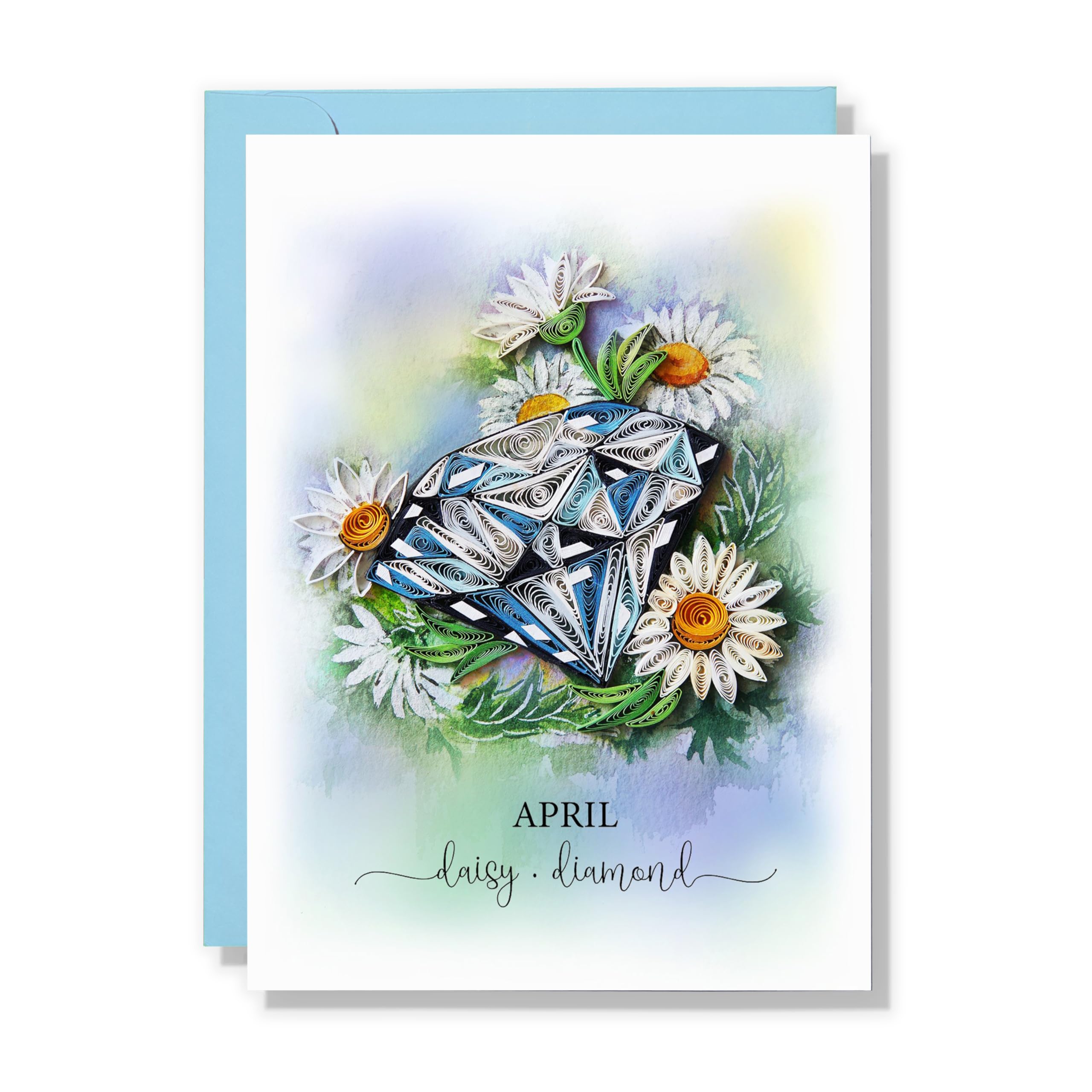 Amazon.com : TUMYBee April Daisy and Diamond Birthday Card for Women ...