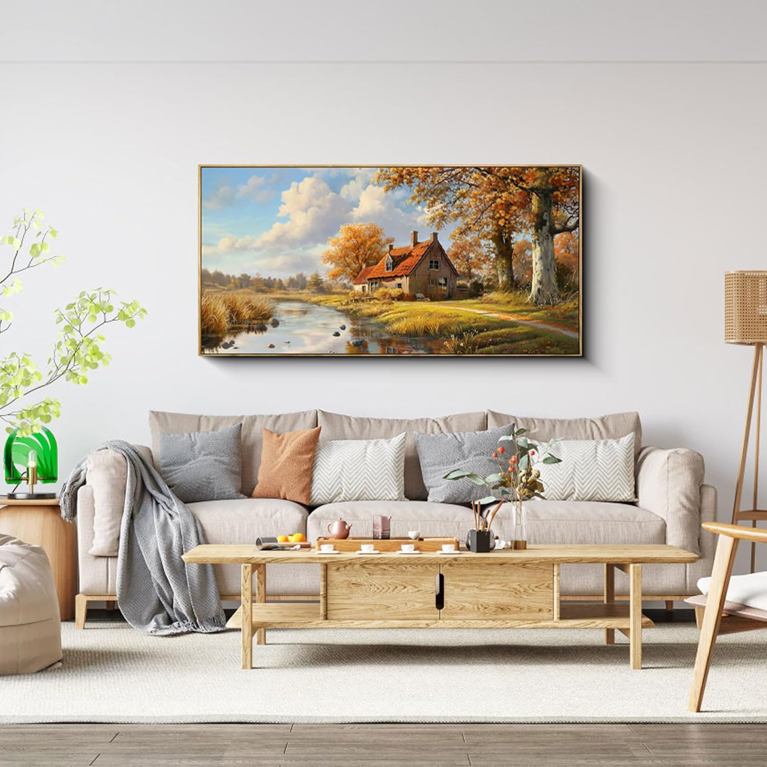 Amazon.com: XLSJERST Framed Rustic Canvas Wall Art Fall Wall Decor ...