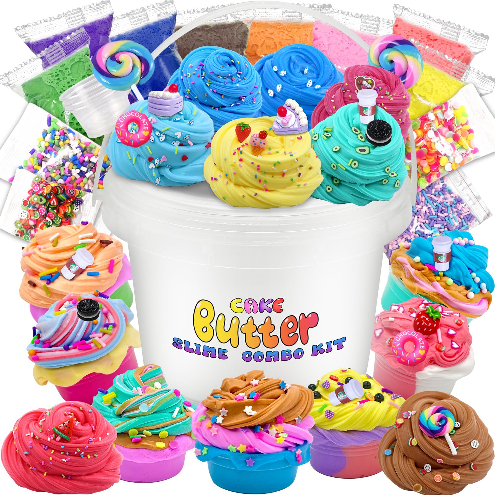Amazon.com: Desserts Butter Slime Bucket Kit for Girls and Boys - Soft ...