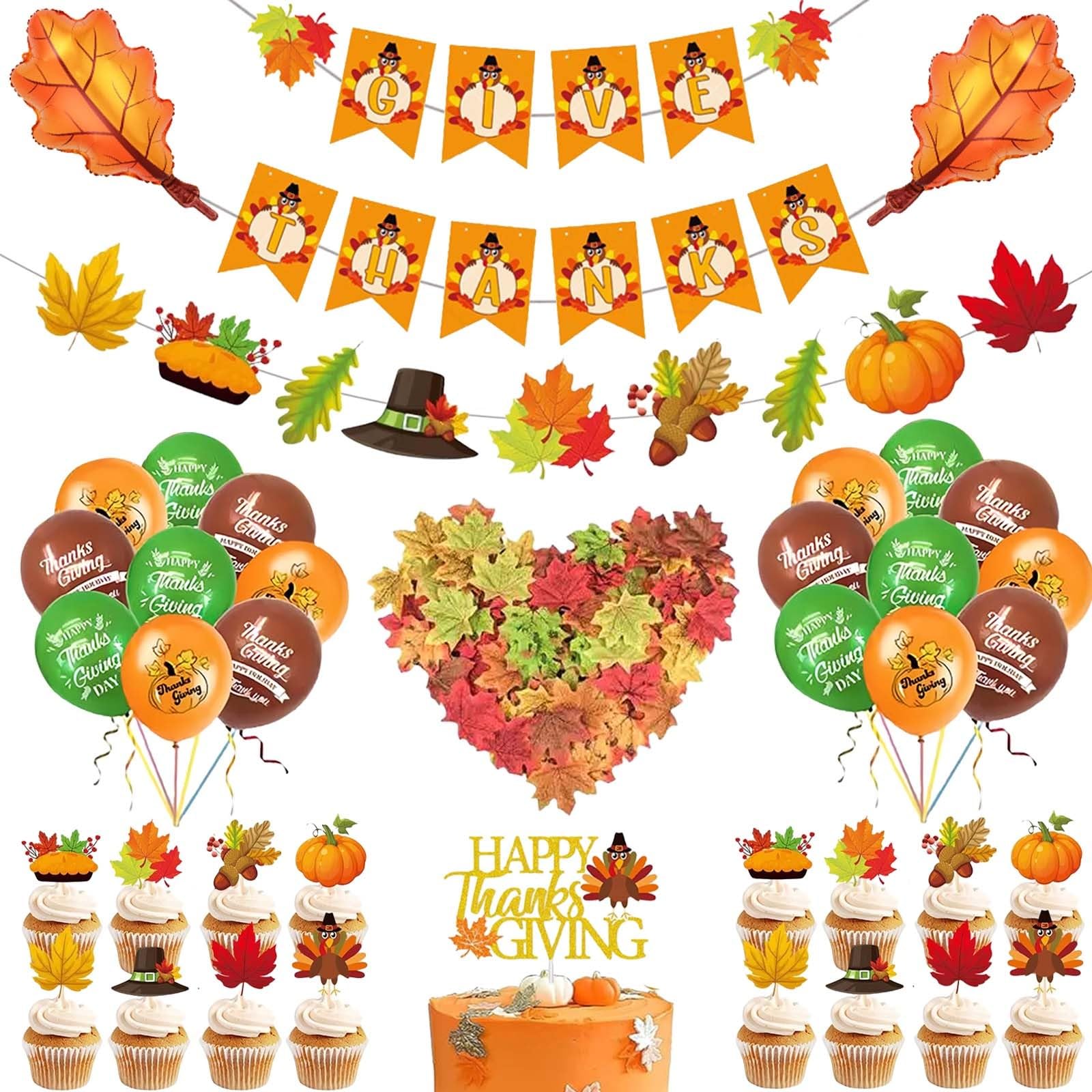 143pcs Thanksgiving Decorations Give Thanks Banner Hanging Decor Autumn ...