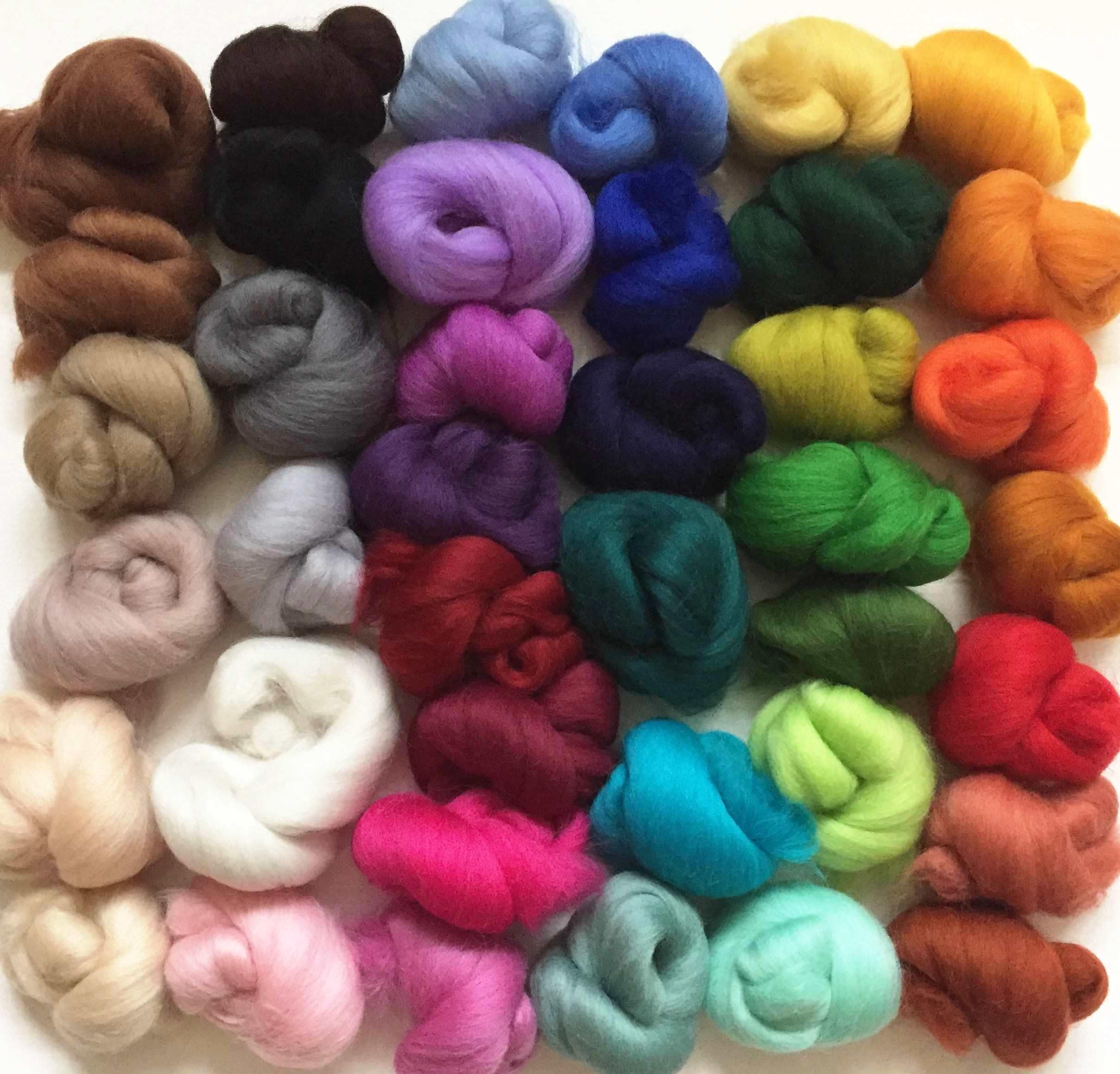 Molten Designs 40 Colour Pack of Merino Wool Tops for Needle/Wet ...