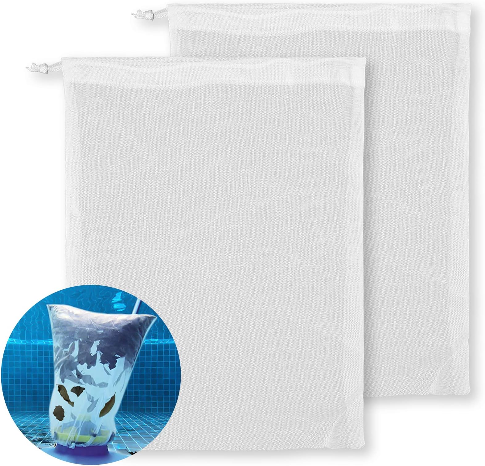Amazon.com: 2pcs Pool Filter Bag, 16x11inch Fine Mesh Bag Universal ...