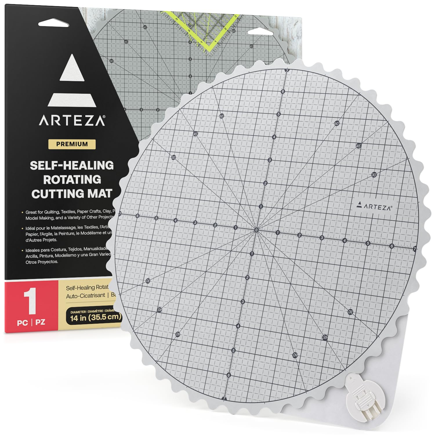 Snapklik.com : ARTEZA 14 Inch Premium Self-Healing Rotating Cutting Mat